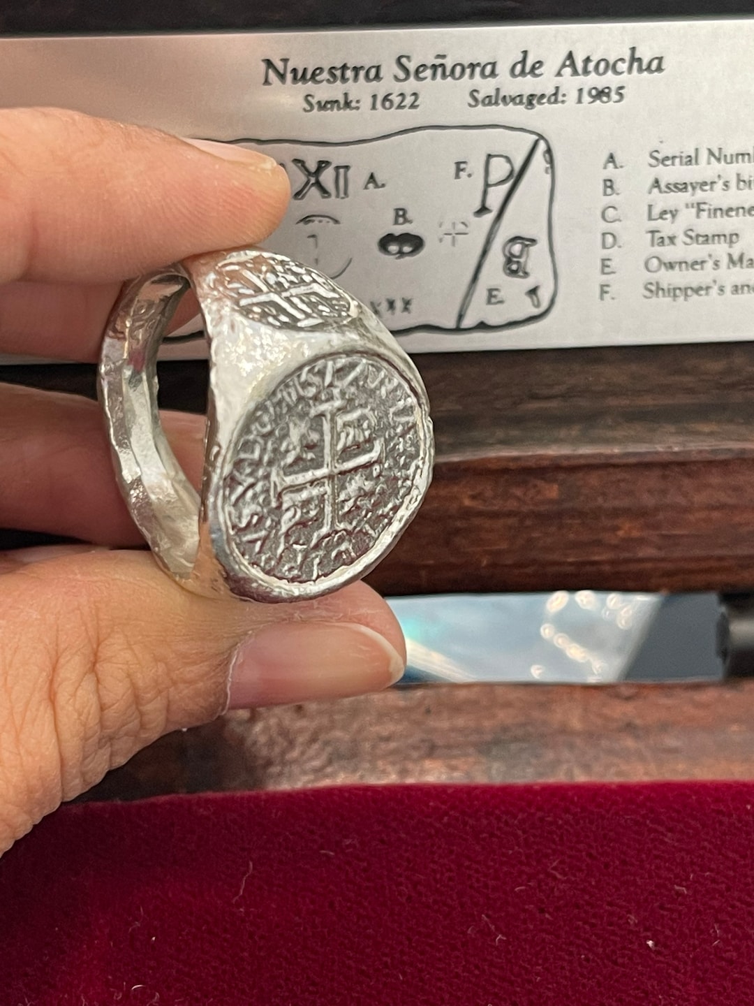 Atocha Shipwreck Treasure Large Coin Ring Made From Atocha Silver Bars ...