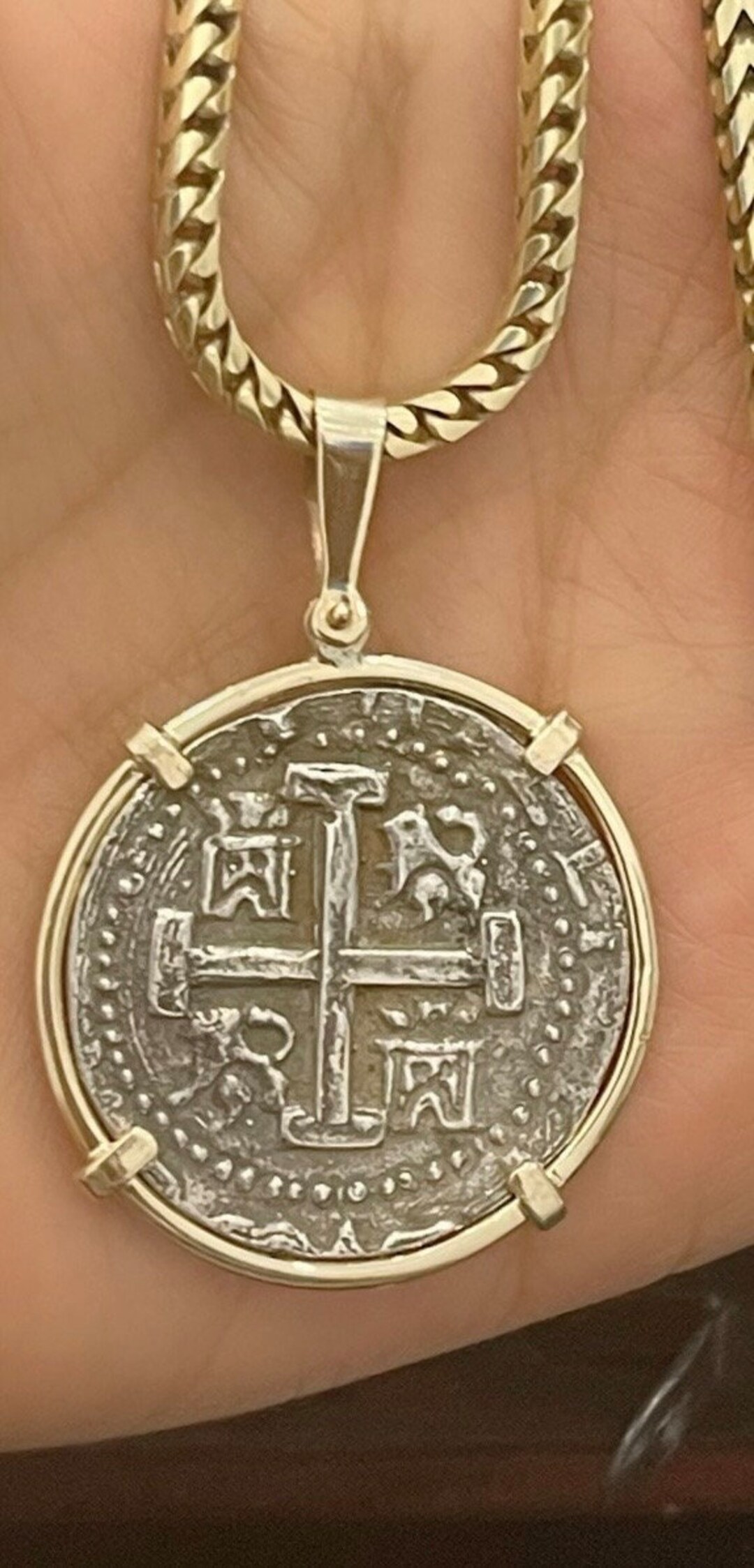 Atocha Shipwreck Silver Coin Pendant in 14k Gold Bezel Made From Atocha ...