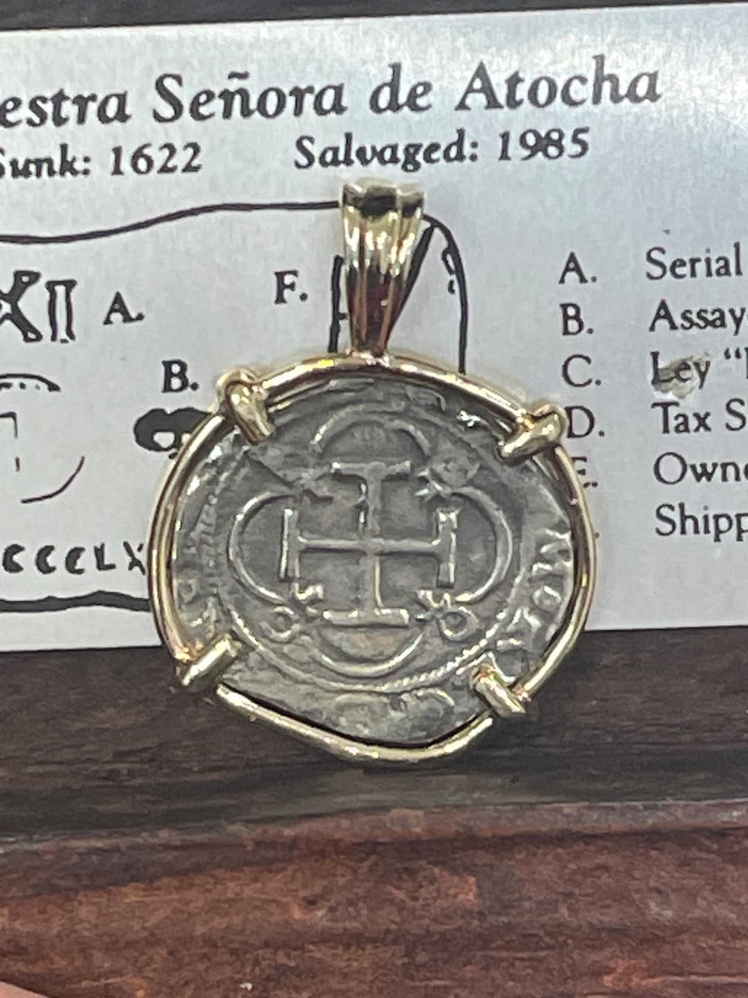 Atocha Shipereck Treasure Mel Fisher Coin Pendant in 14kt Gold Bezel - Etsy