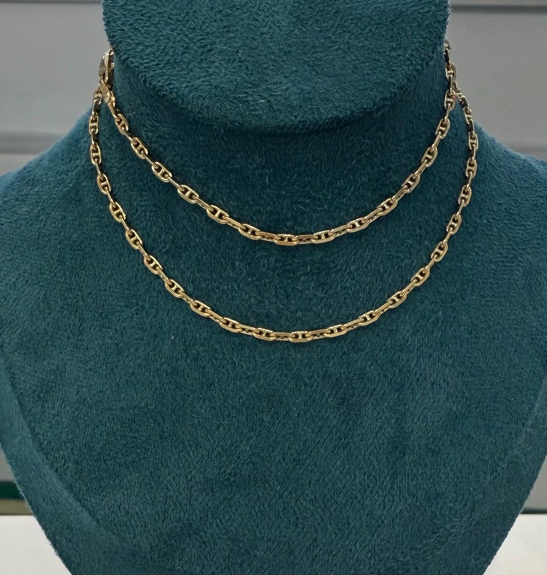 14 Solid Real Solid Gold Anchor Chain 2.4mm - Etsy