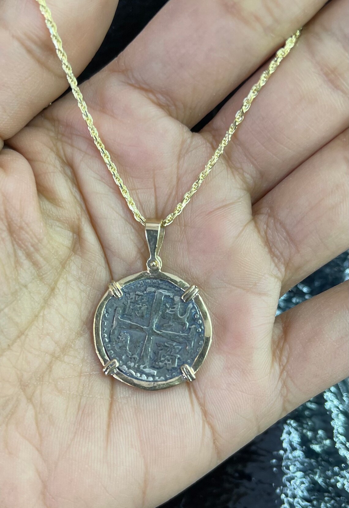 Atocha Shipwreck Coin Pendant in 14kt Solid Gold Bezel With | Etsy