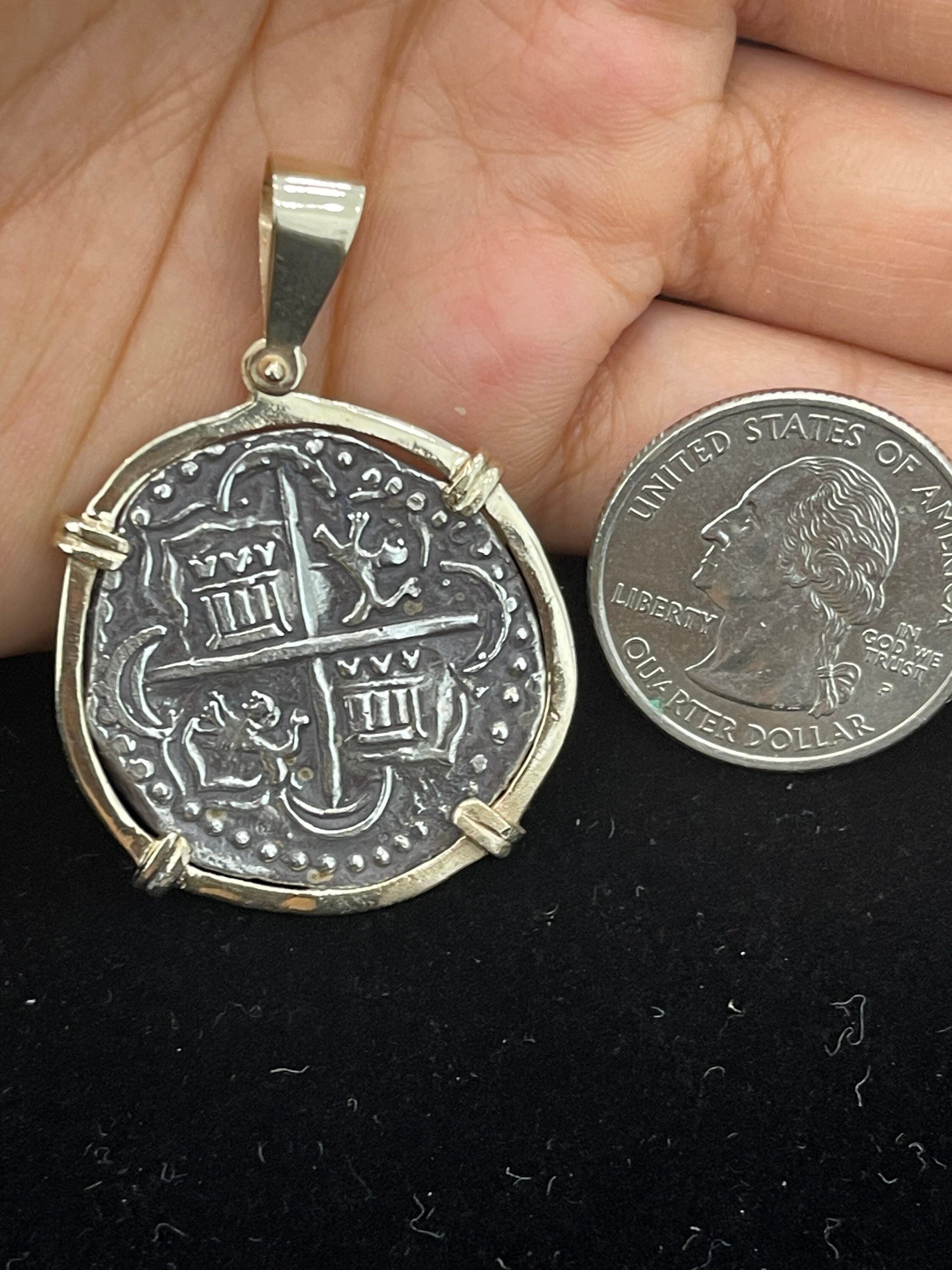 Atocha Shipwreck Treasure Mel Fisher Silver Coin Pendant in Solid 14k ...