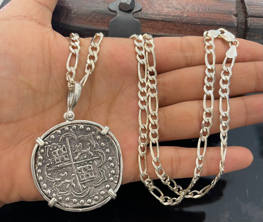 Solid Heavy Atocha Shipwreck Treasure Mel Fisher Silver Coin Pendant ...