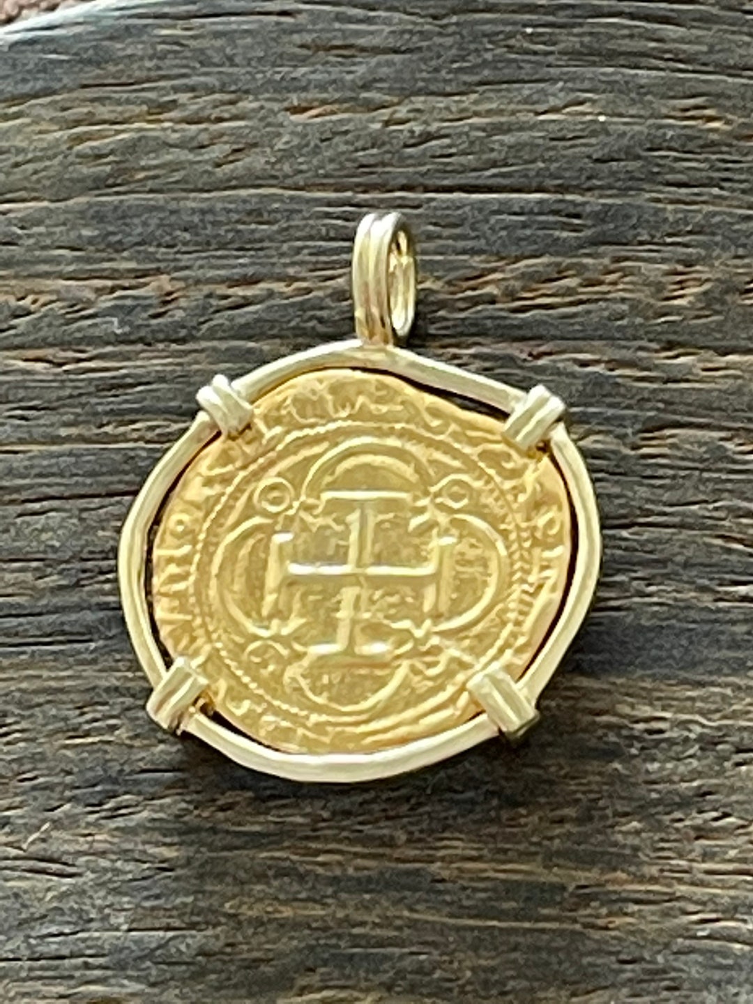 Atocha Gold Coin Pendant Made With 14kt Solid Pure Gold - Etsy
