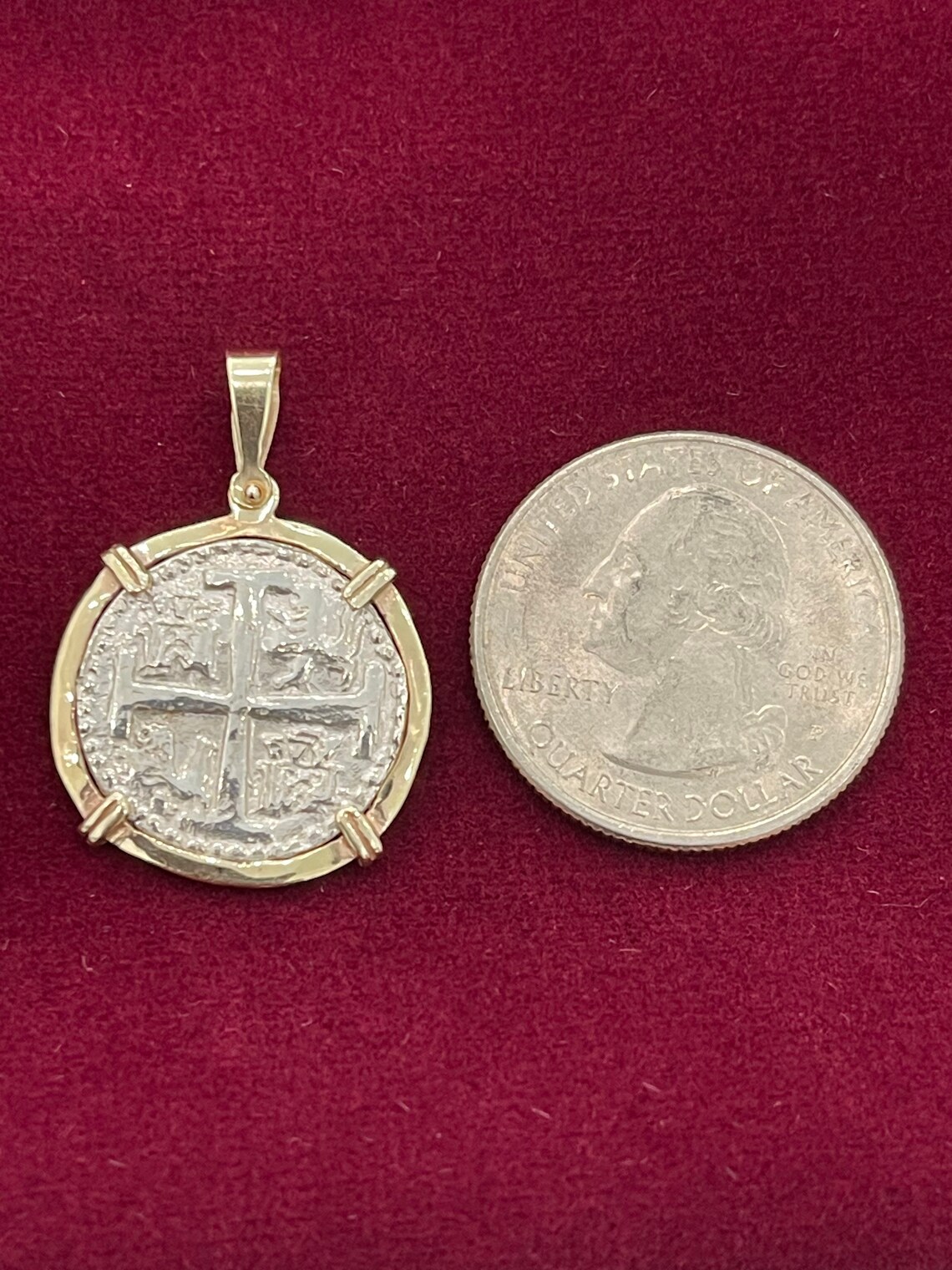 Atocha Shipwreck Coin Pendant in 14kt Solid Gold Bezel | Etsy