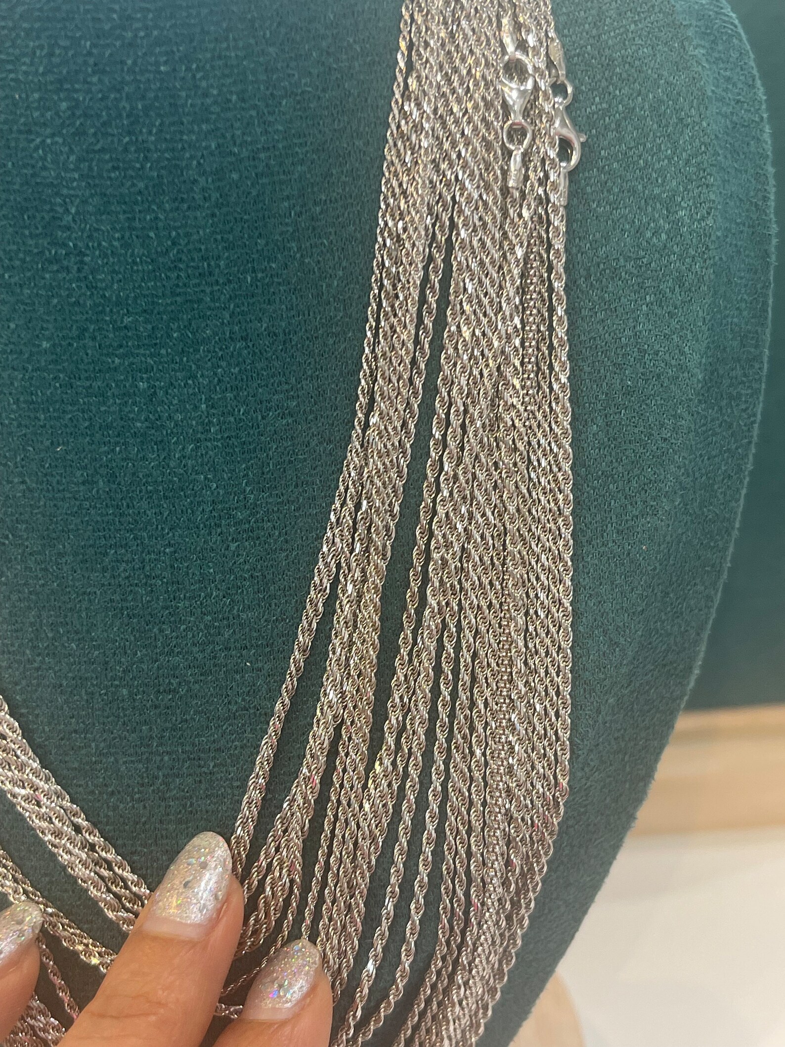 925 Italian Sterling Silver Solid Mini Rope Chains - Etsy
