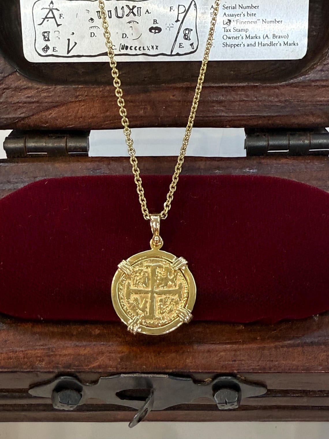 14k Solid Gold Atocha Treasure Coin Pendant - Mel Fisher, 20” Chain - Etsy