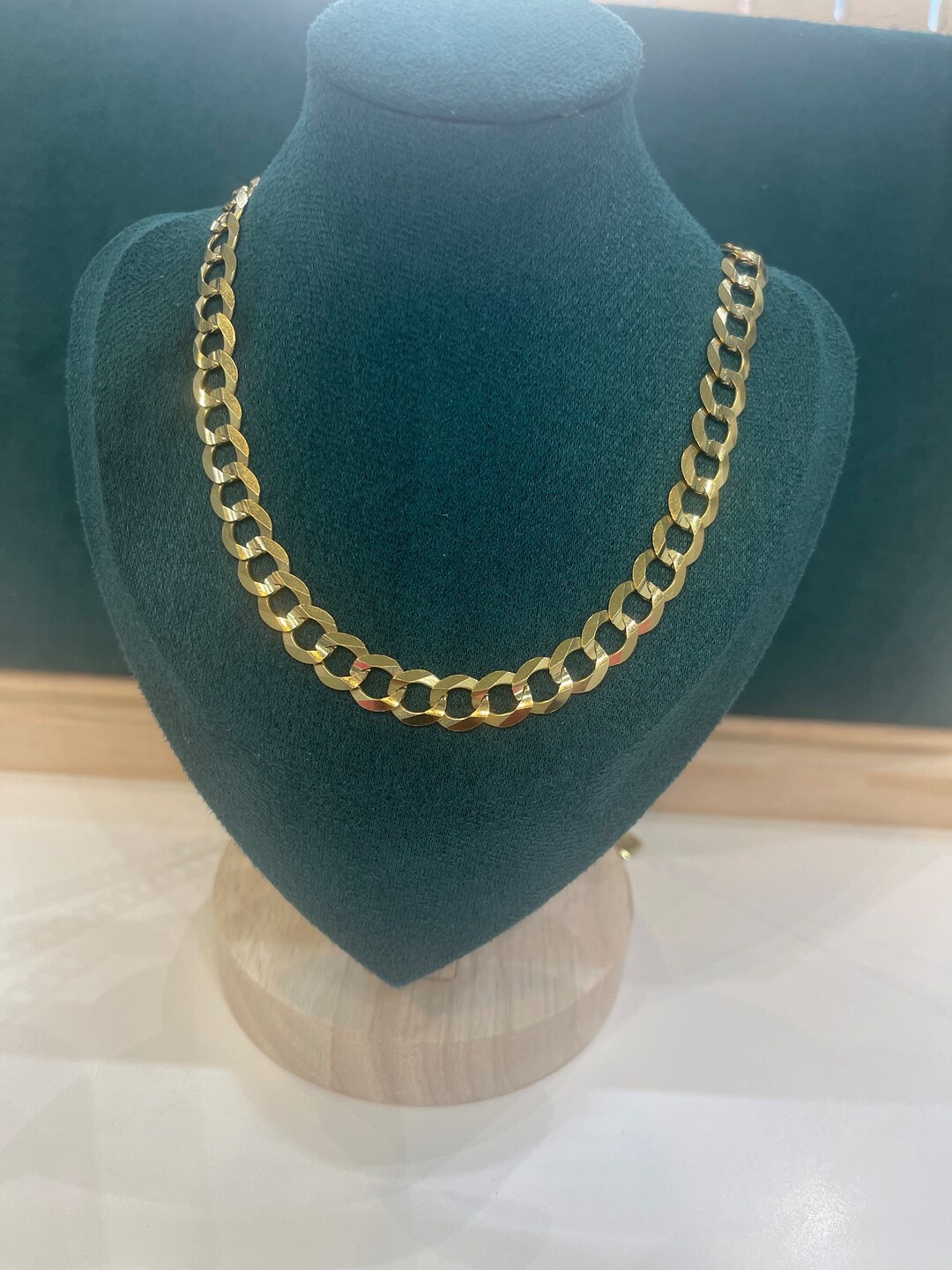 14k Solid Heavy Real Gold Curve Link Chain 8mm - Etsy