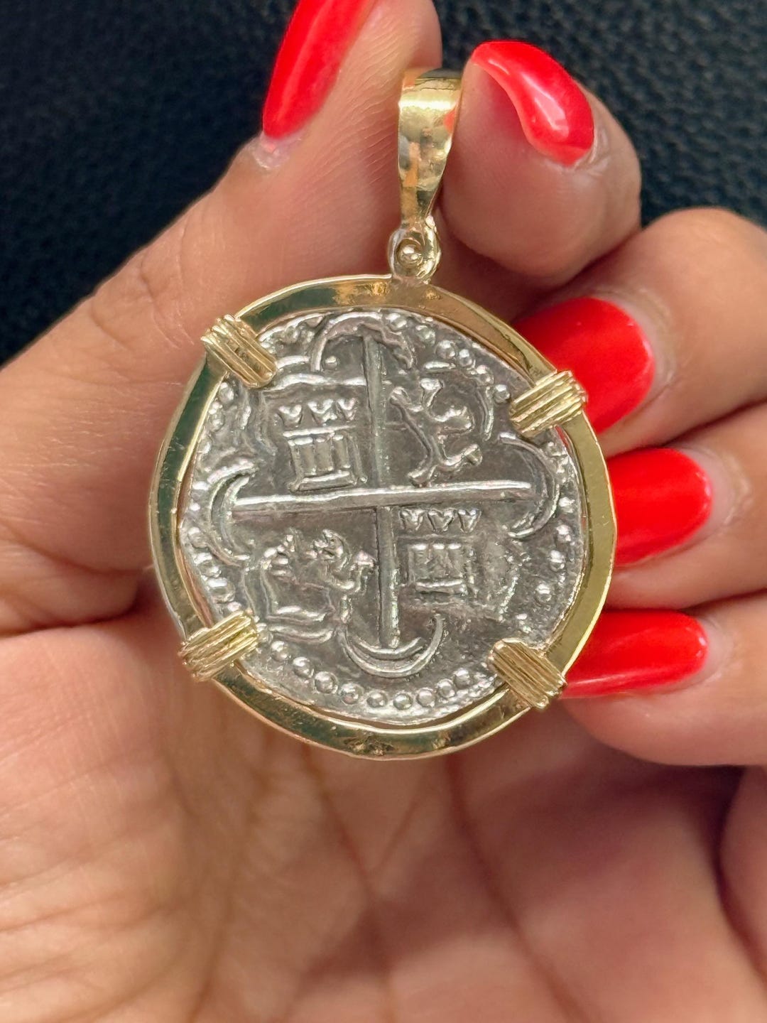 Atocha Silver Coin Pendant: 14kt Gold Bezel, Shipwreck Treasure - Etsy