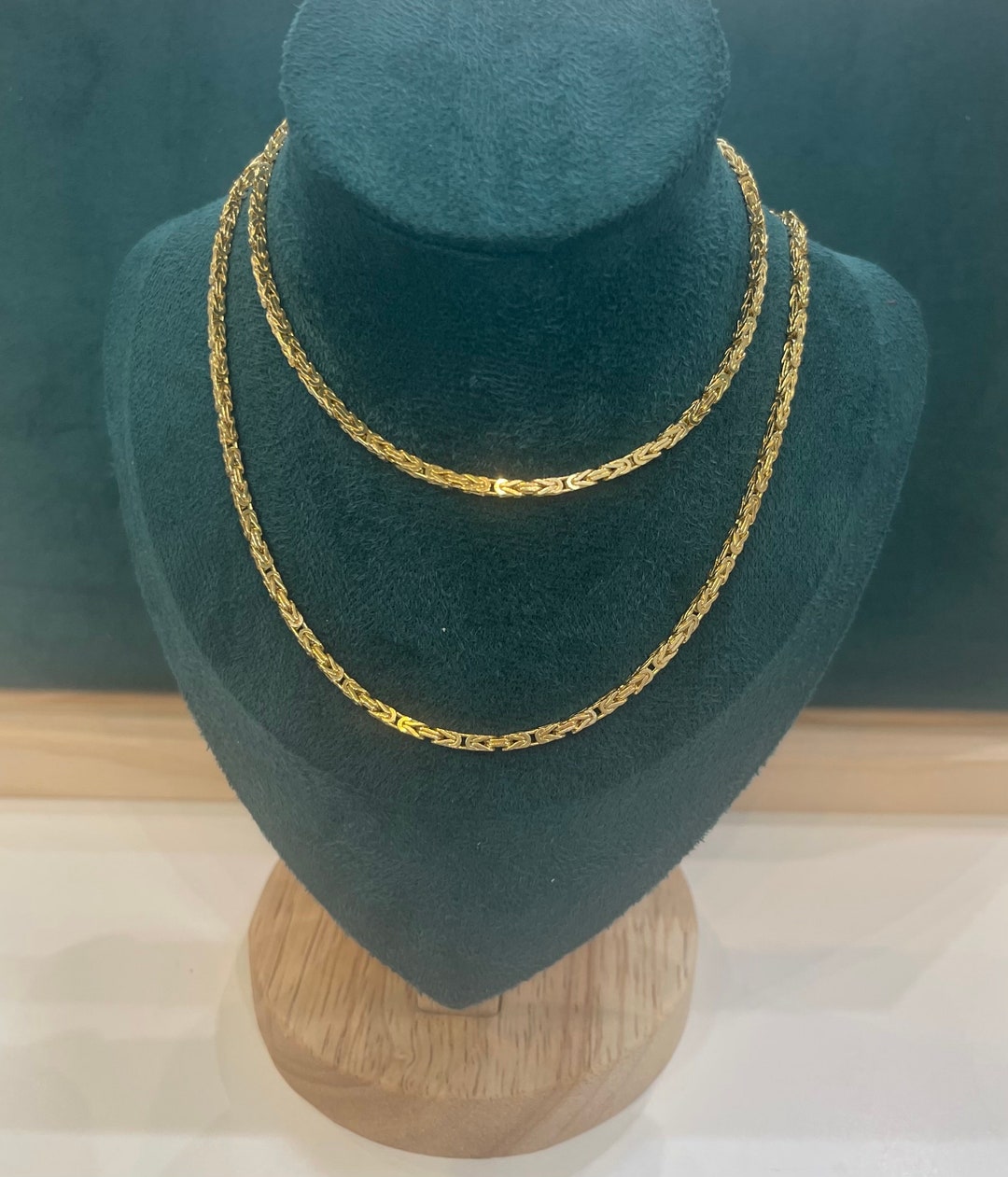 14 Solid Real Gold Heavy Byzantine Chain 2mm - Etsy