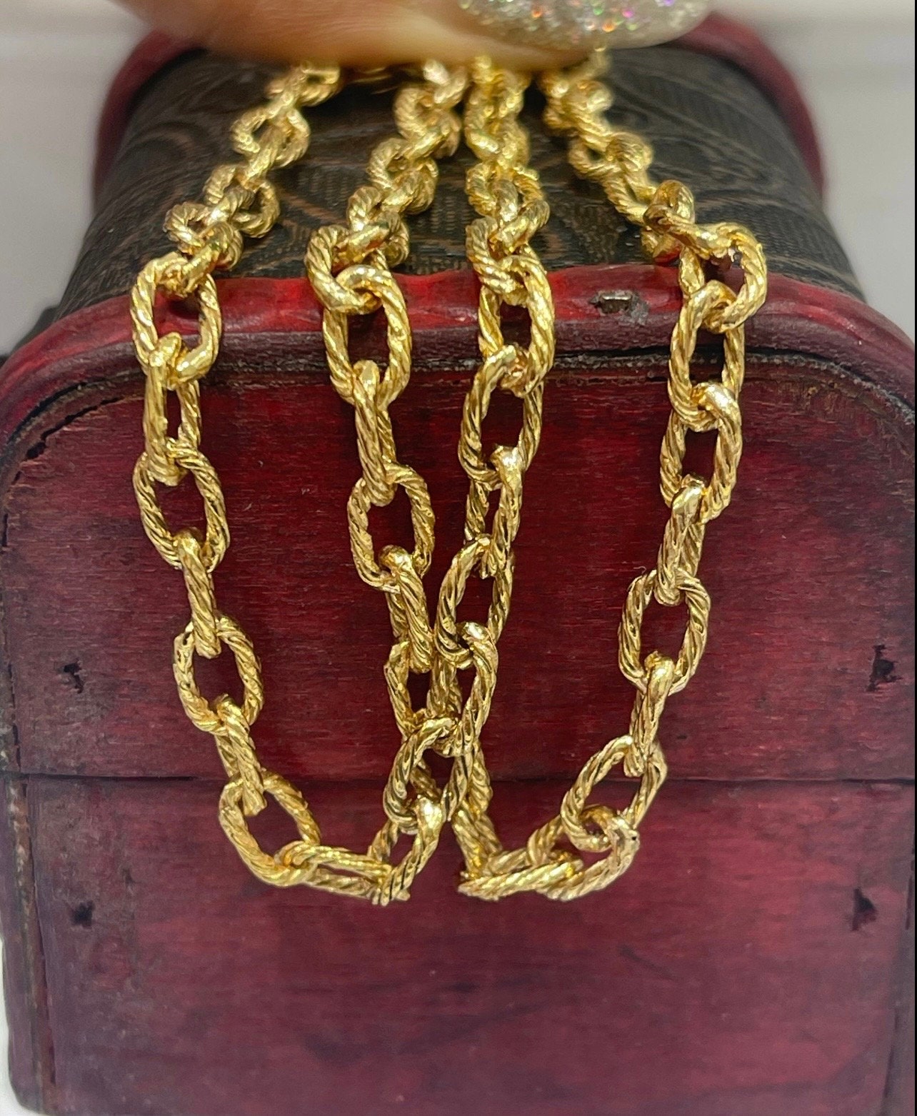 14k Solid Gold Handmade Money Chain - Etsy