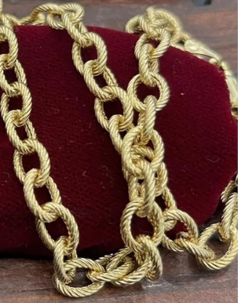 14k Solid Gold Handmade Money Chain - Etsy