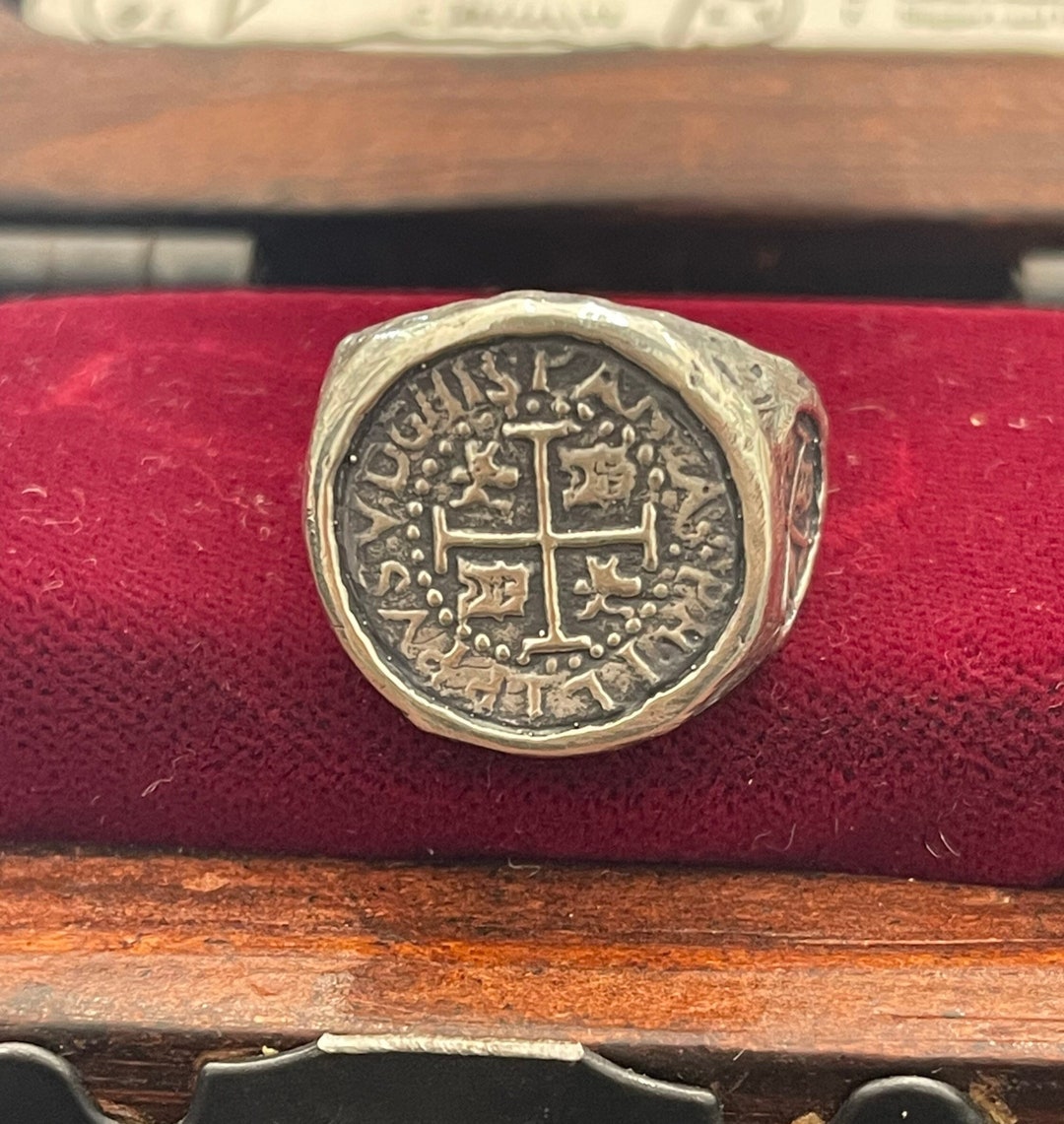 Heavy and Solid Atocha Shipwreck Treasure Mel Fisher Silver Coin Ring ...