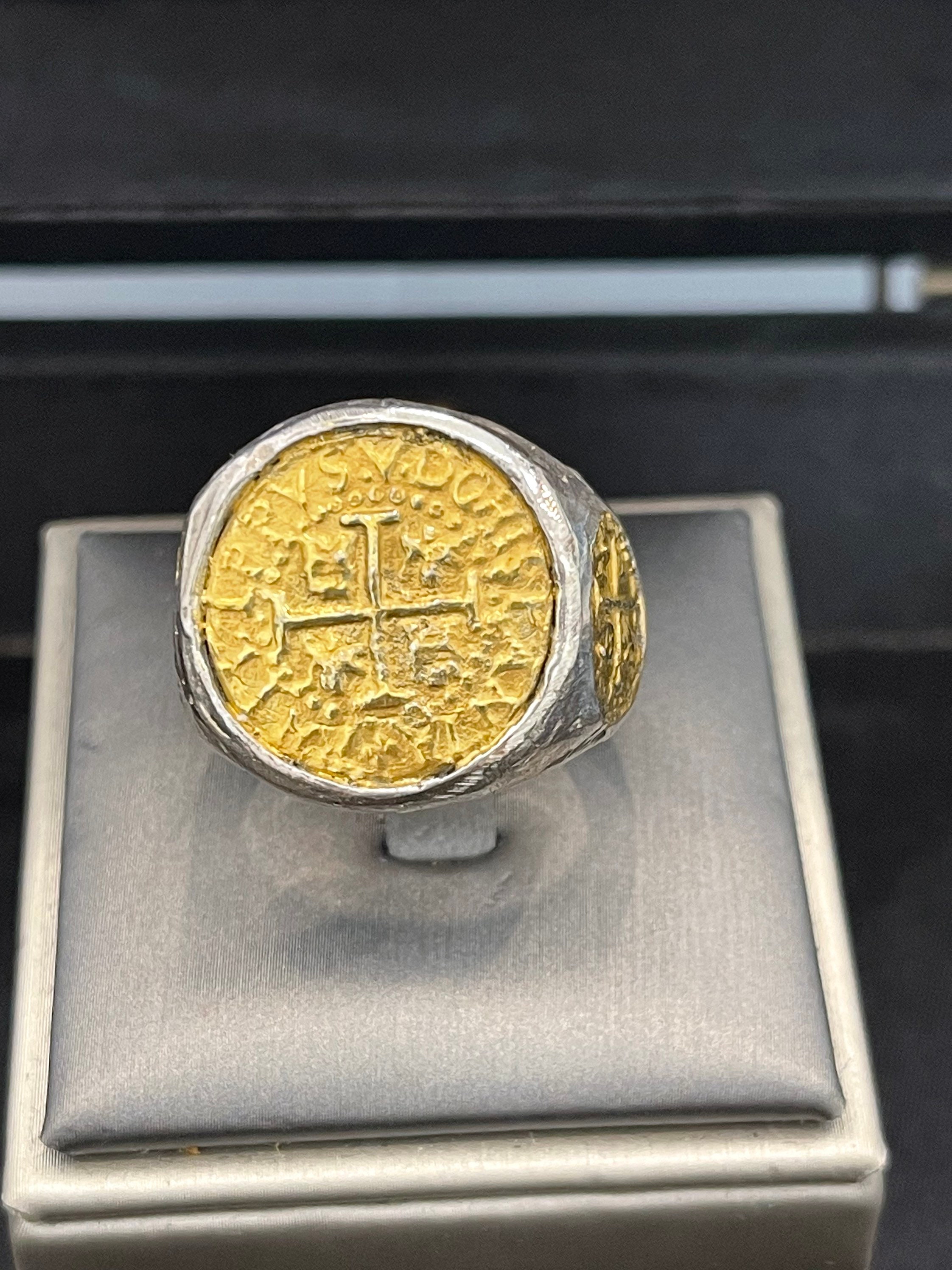 Atocha Shipwreck Treasure Mel Fisher Silver Coin Ring With 24k Gold ...