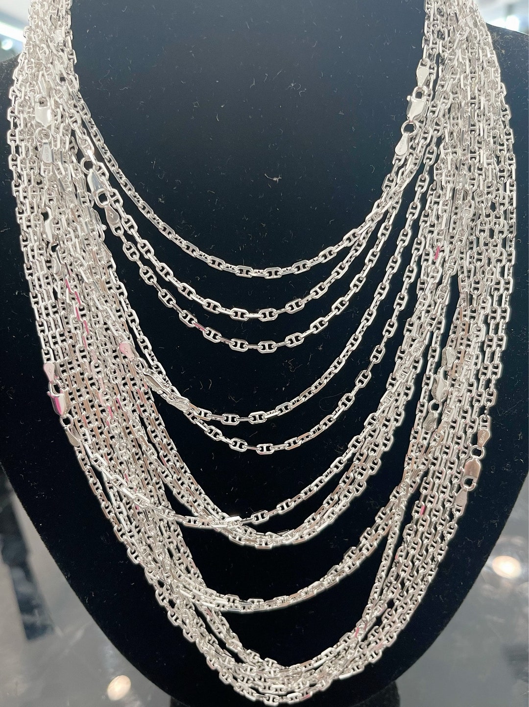 Solid 925 Italian Sterling Silver Anchor Chains - Etsy