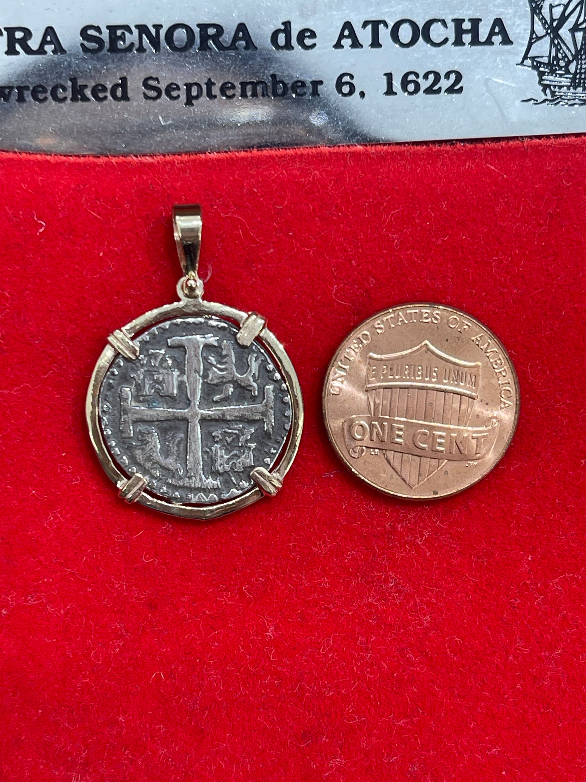 Atocha Shipwreck Silver Coin Pendant: Mel Fisher Treasure, 14k Gold ...