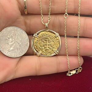 Atocha Shipwreck Gold Coin Pendant With 14k Gold Chain Adjustable 16 ...