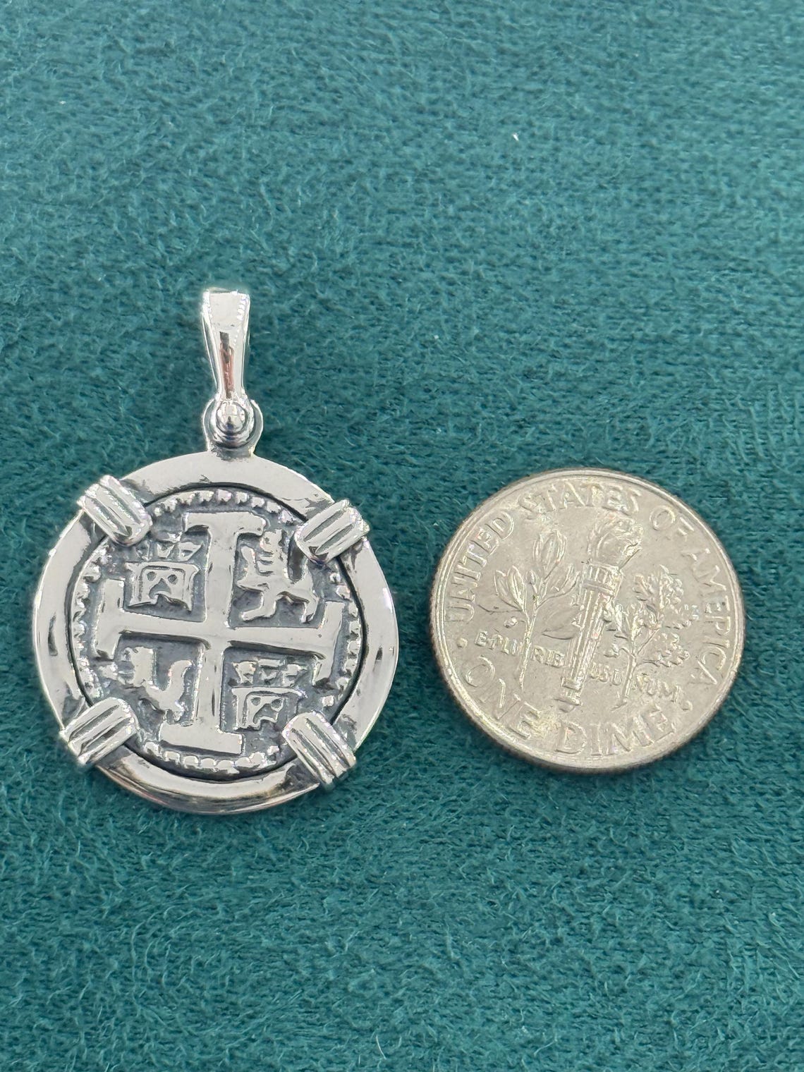 Atocha Shipwreck Treasure Mel Fisher Silver Mini Coin Pendant Dime Size ...
