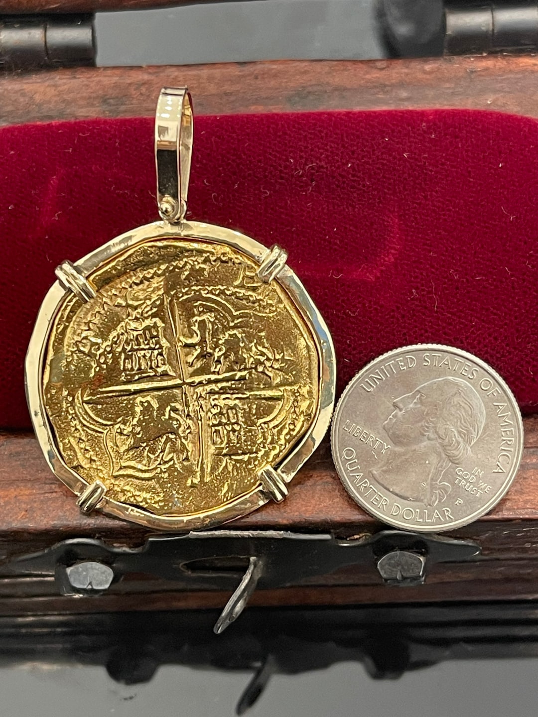 14k Solid Heavy Gold Atocha Shipwreck Treasure Mel Fisher Gold Coin ...