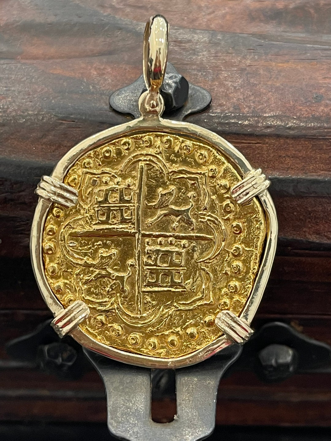 Handmade Recreation Of14k Solid Gold Atocha Coin Pendant - Etsy