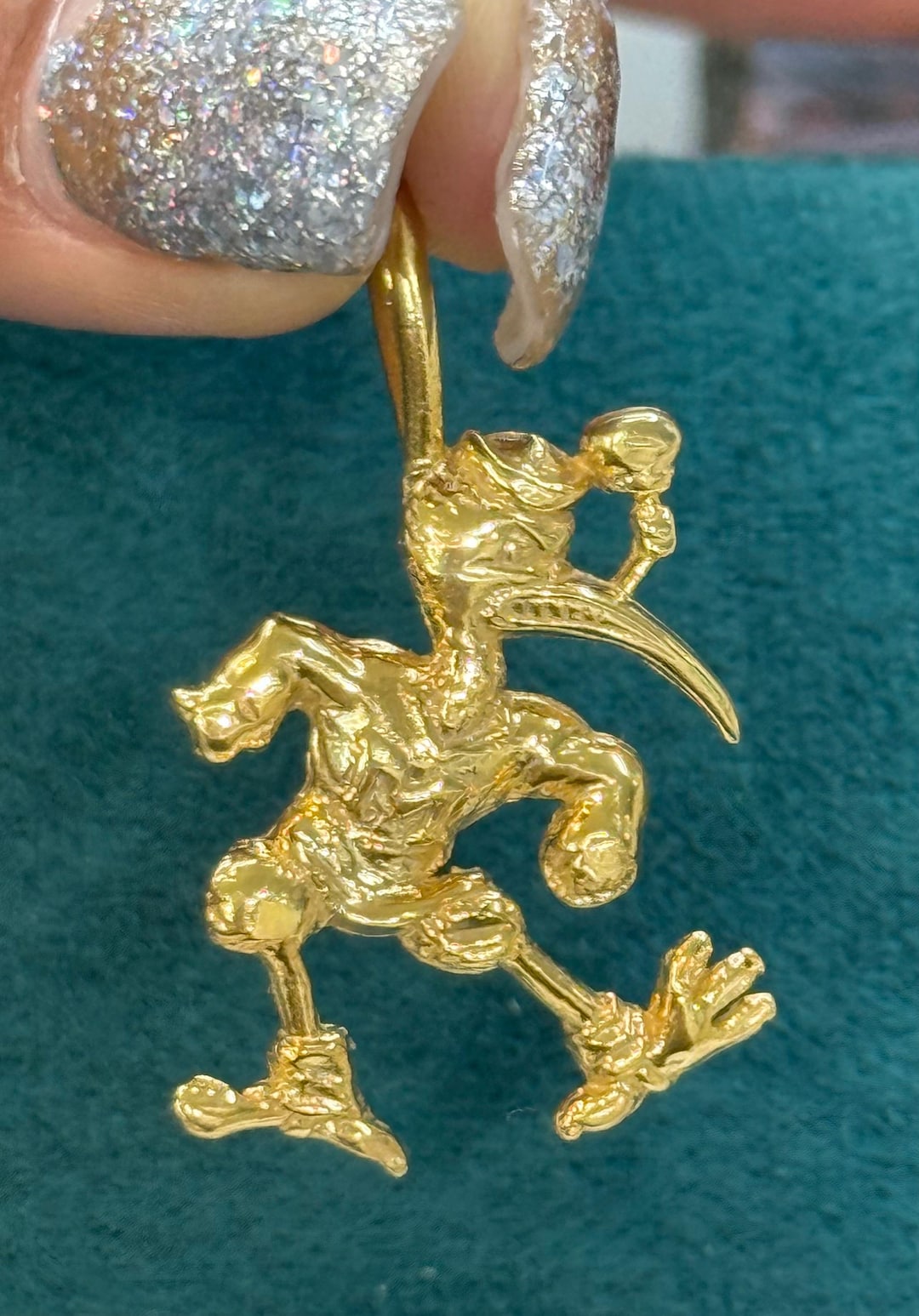 14K Real Gold Handmade Miami Hurricane Pendant 3.5cm X 2cm Bale 7mm - Etsy