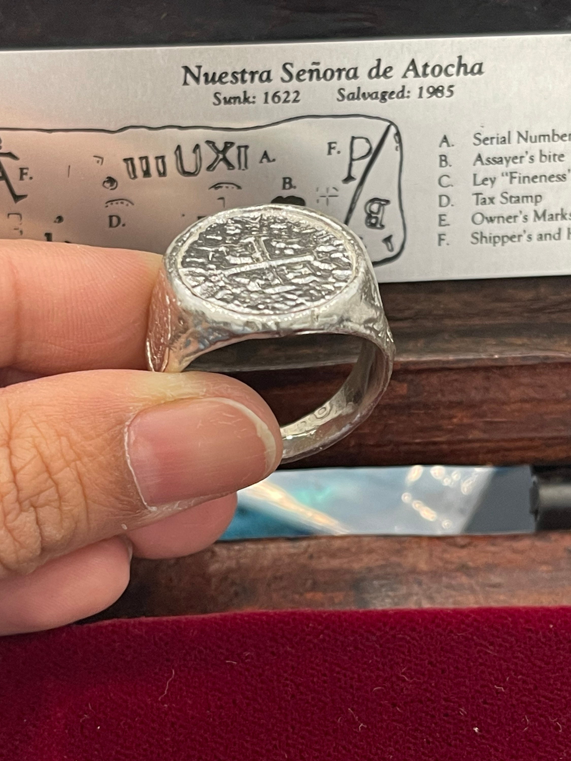 Atocha Shipwreck Treasure Large Coin Ring Made From Atocha Silver Bars ...
