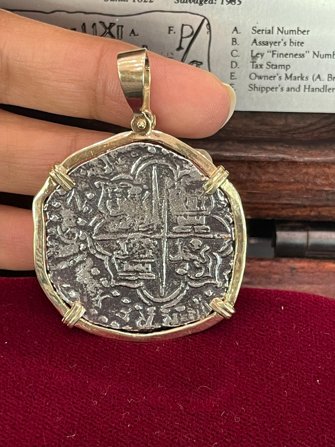 Atocha Shipwreck Silver Coin Pendant: Handmade 14k Gold Bezel ...