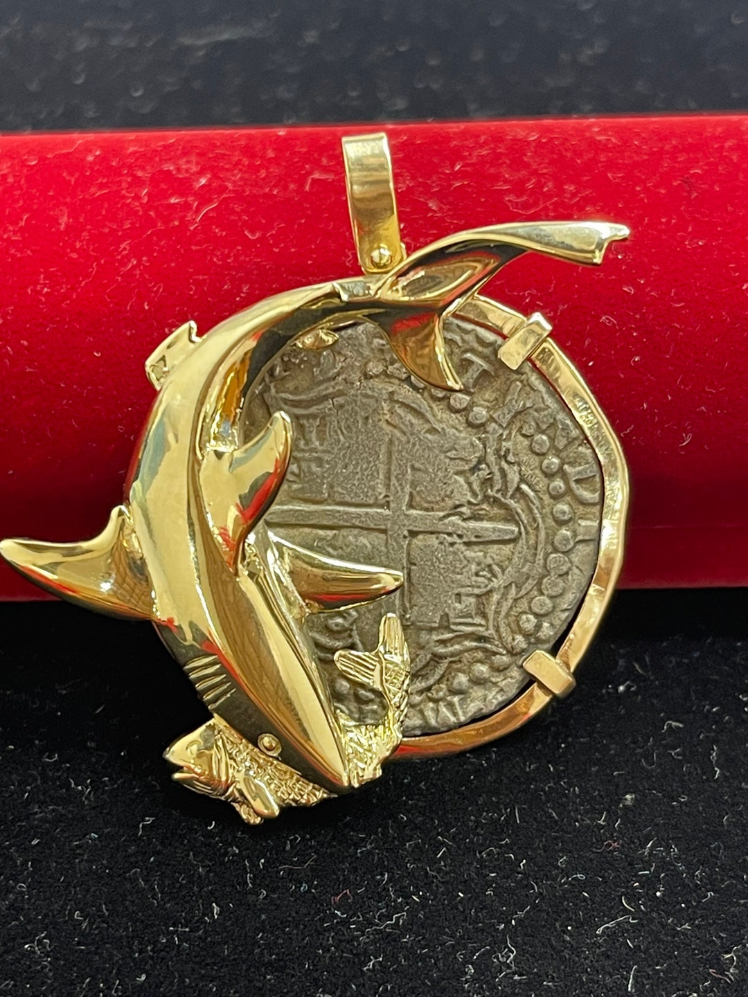Atocha Shipwreck Treasure Mel Fisher Silver Coin Pendant in 14k Solid ...
