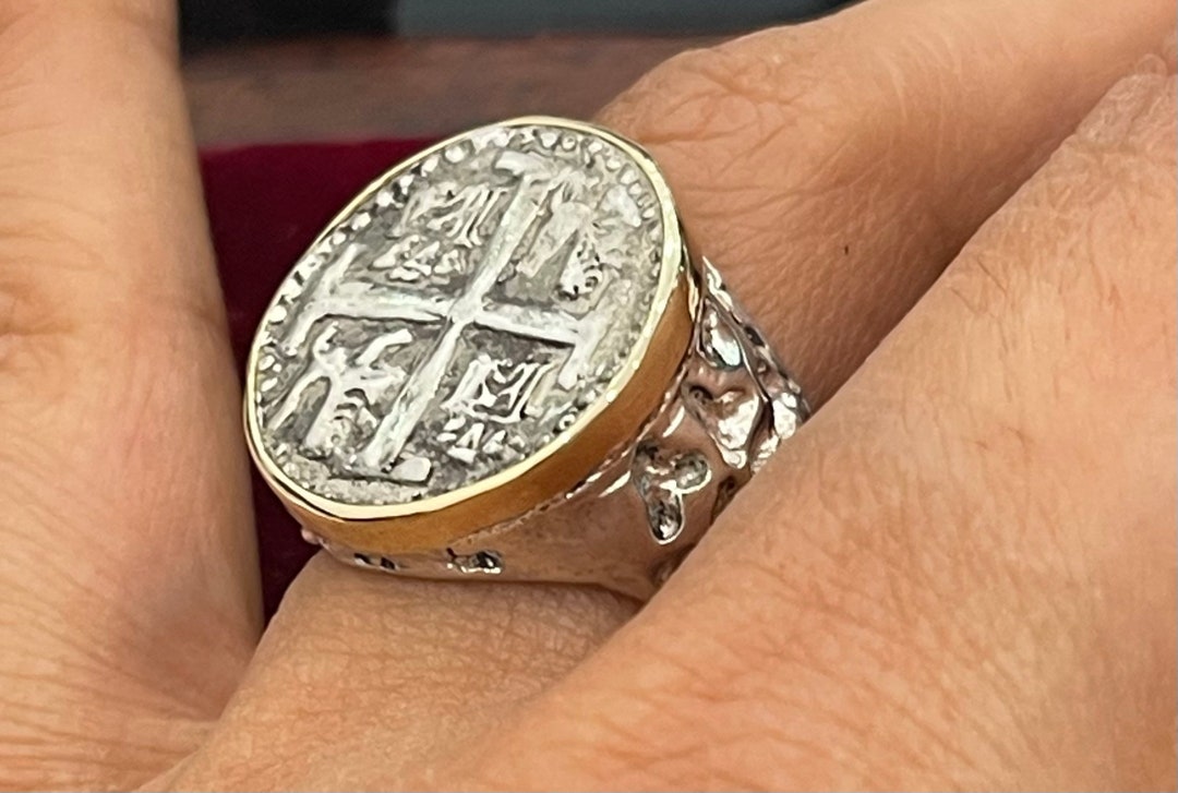Atocha Shipwreck Silver Coin Ring: 14k Gold Bezel, Size 6 - Etsy