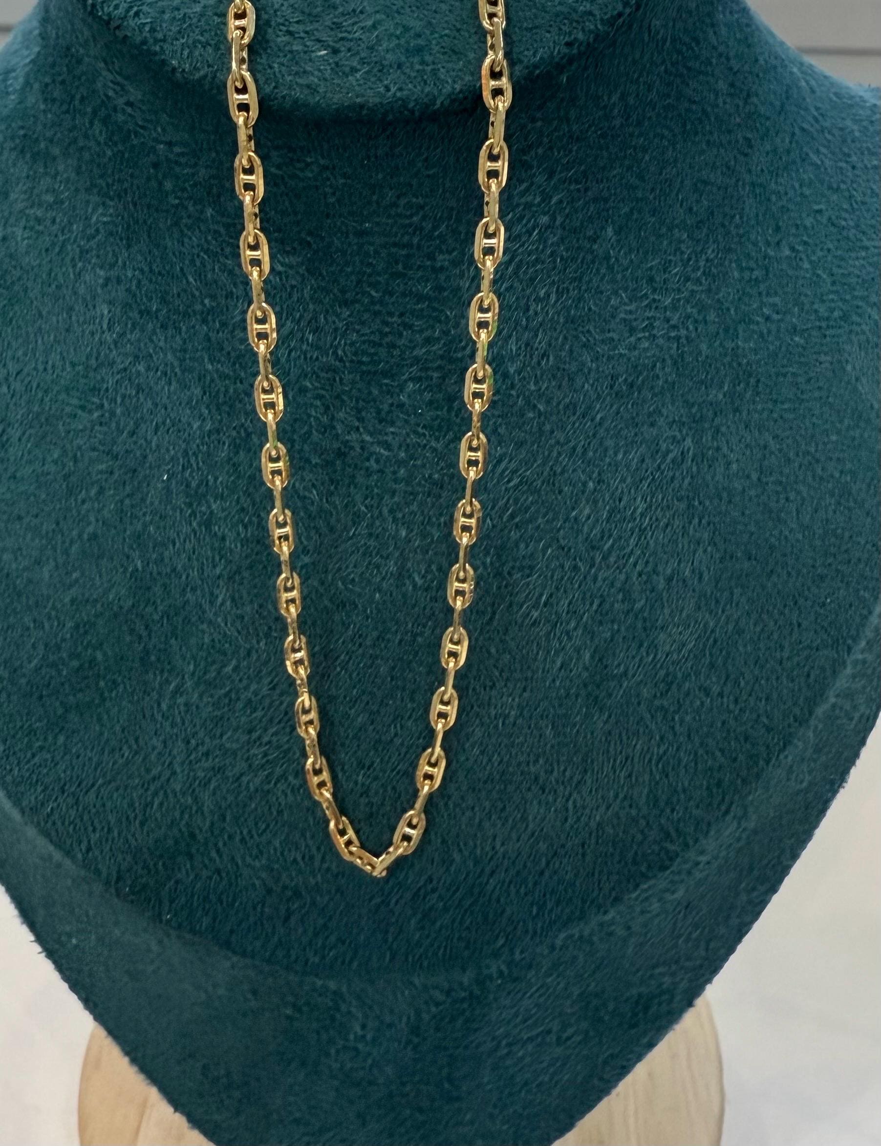 14 Solid Real Solid Gold Anchor Chain 2.4mm - Etsy