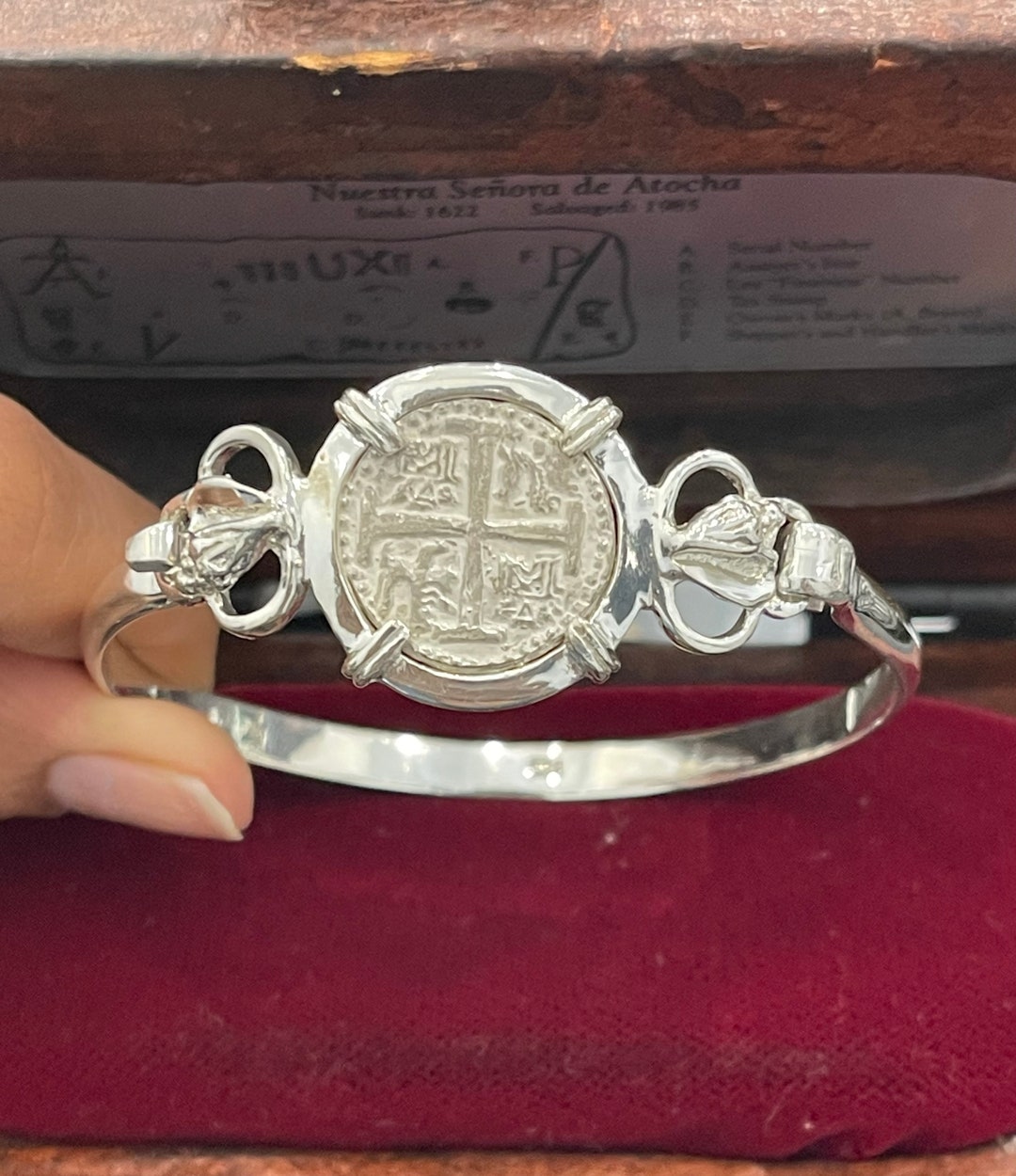 Handmade Recreation Ofhandmade Atocha Silver Coin Bangle With ...
