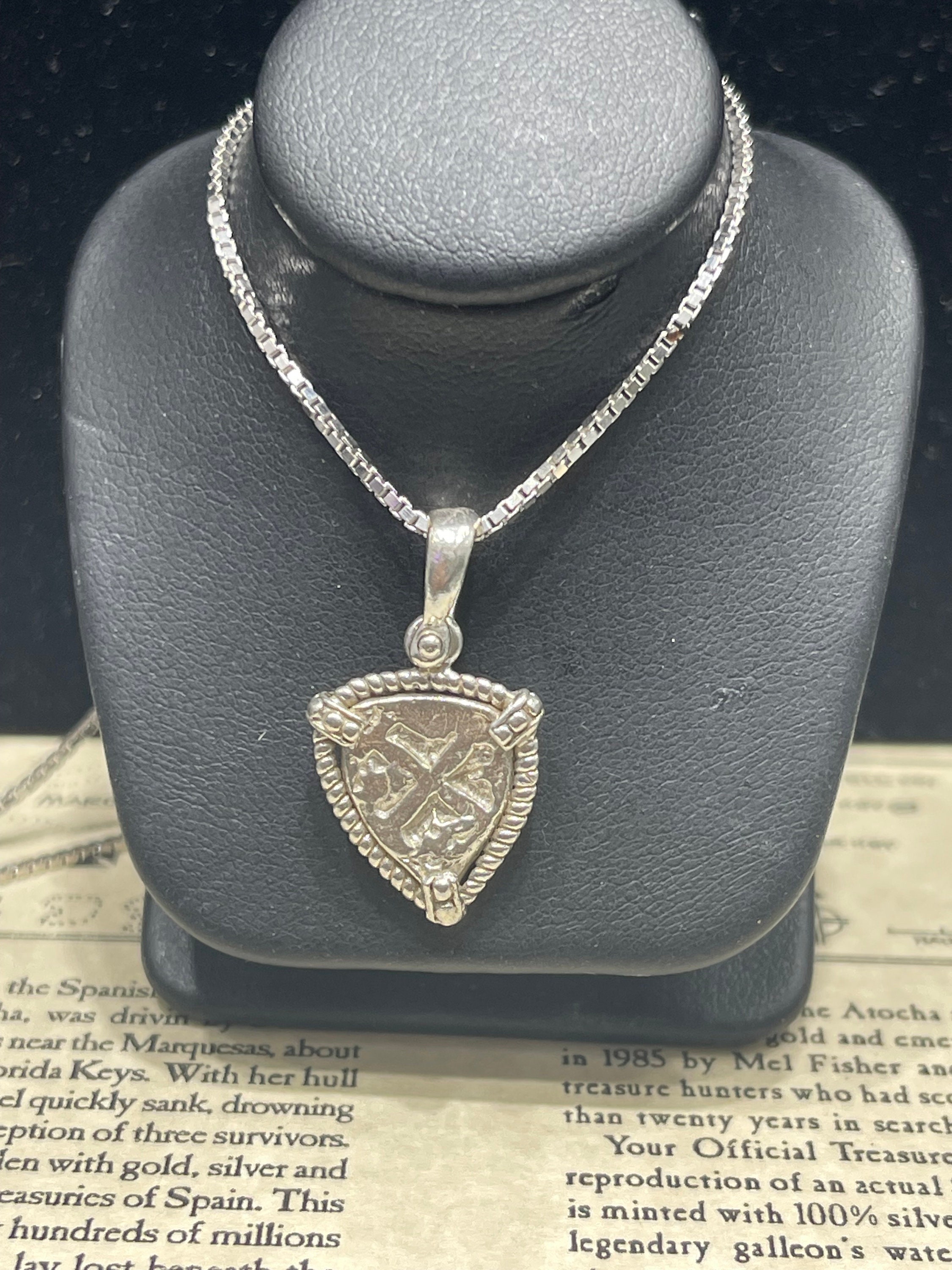 Atocha Shipwreck Treasure Mel Fisher Silver Coin Pendant With 925 ...