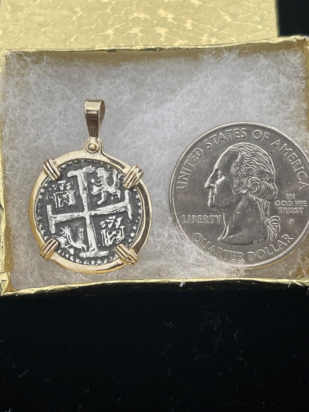 Atocha Shipwreck Treasure Mel Fisher Silver Coin Pendant in 14k Real ...