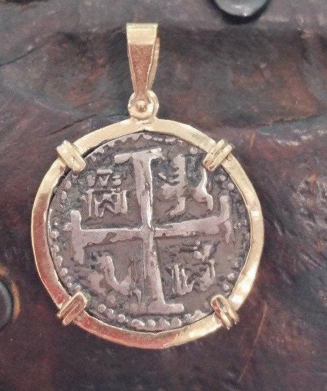 Atocha Shipereck Treasure Mel Fisher Coin Pendant In 14kt Gold Bezel Etsy