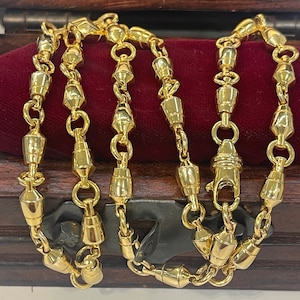 14k Solid Heavy Gold Handmade Swivel Chain 6mm - Etsy UK