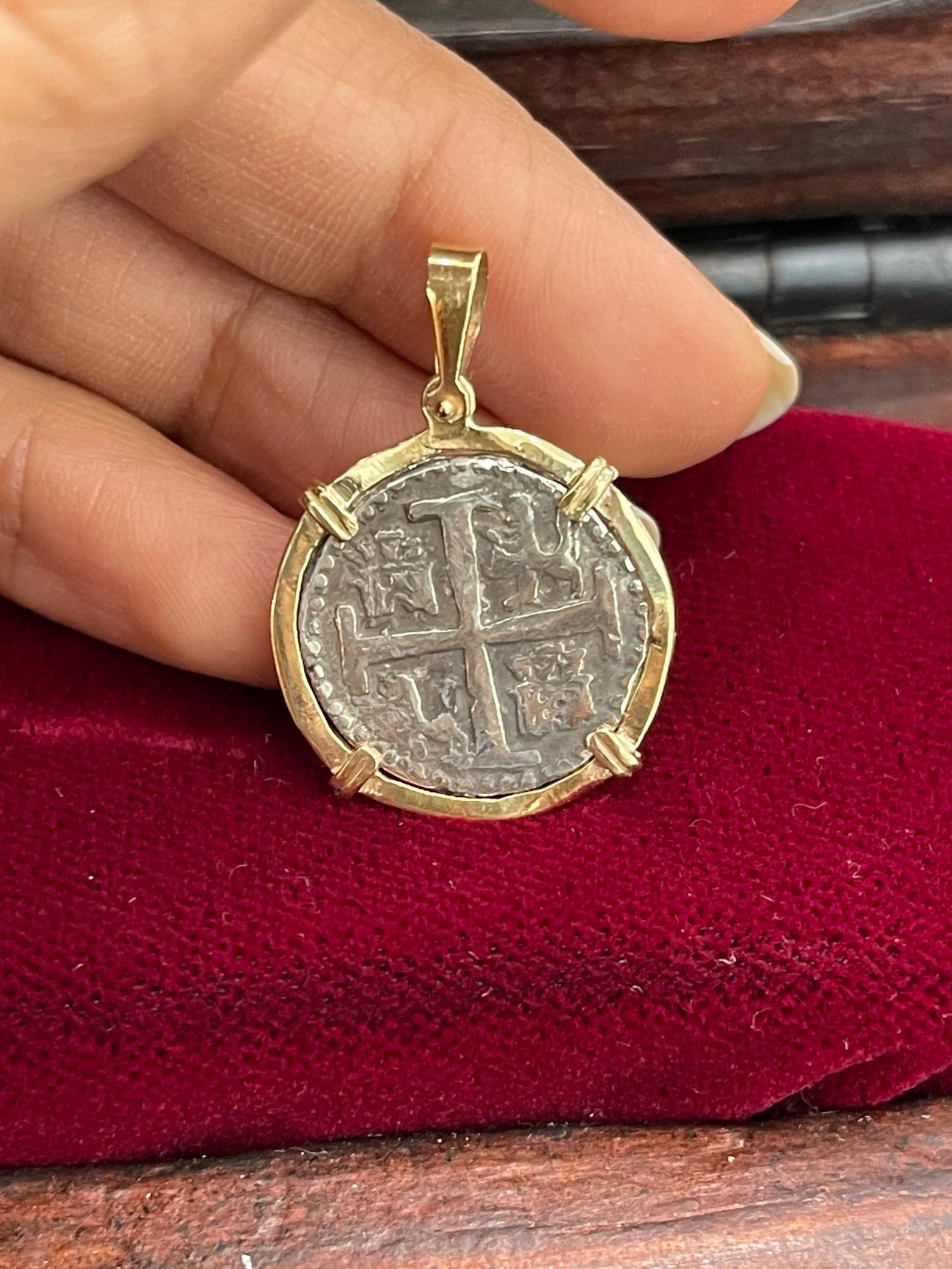 Atocha Shipwreck Treasure Mel Fisher Silver Coin Pendant in 14kt Solid ...
