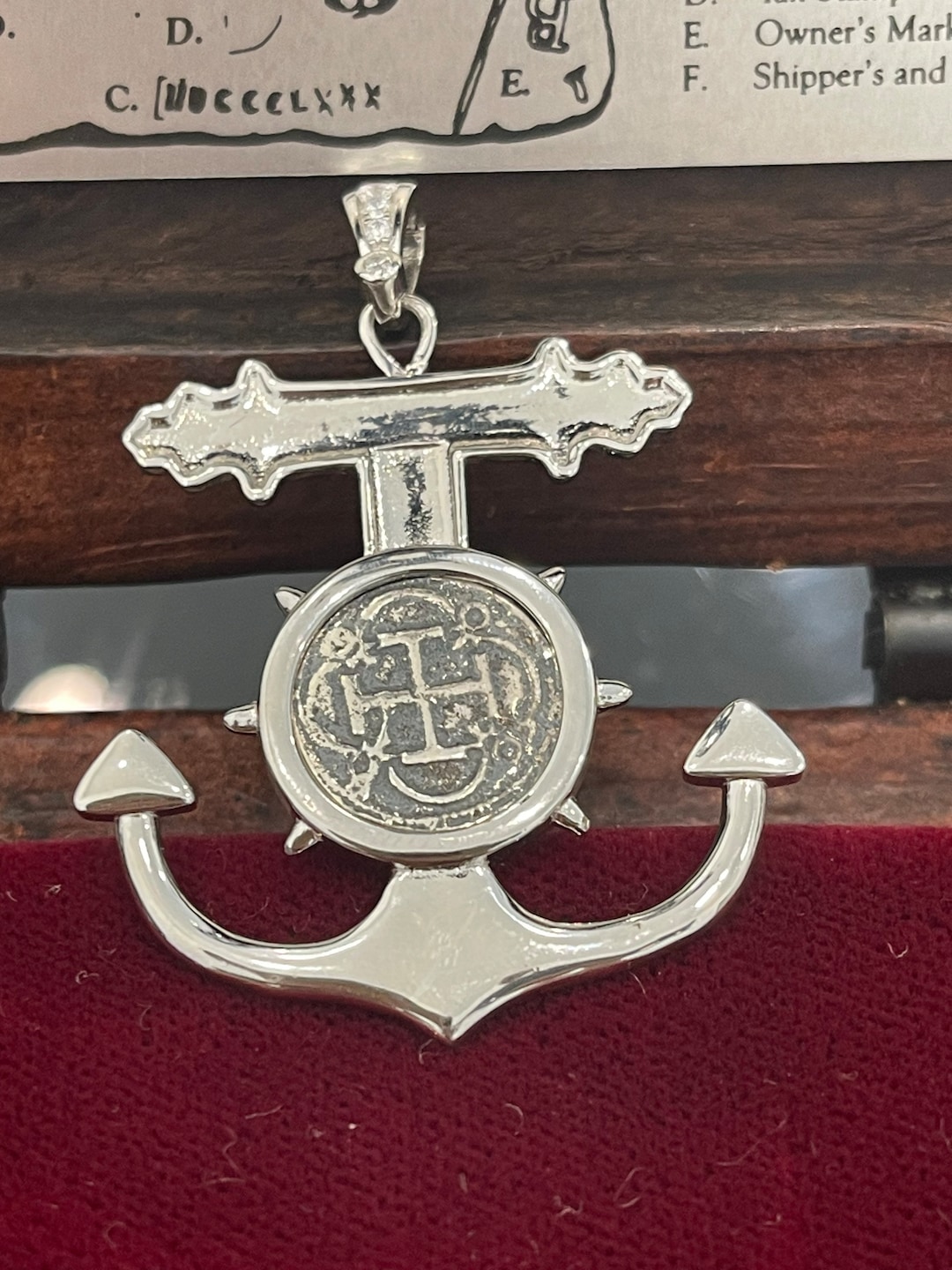 Atocha Shipwreck Treasure Mel Fisher Silver Anchor Coin Pendant - Etsy