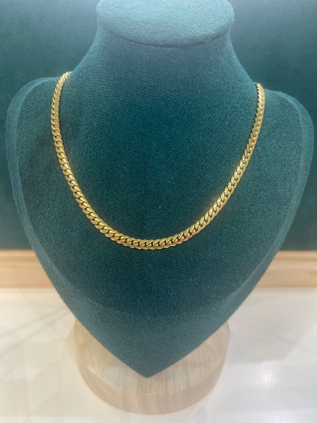14k Solid Heavy Real Gold Cu Ban Link Chain 4MM - Etsy