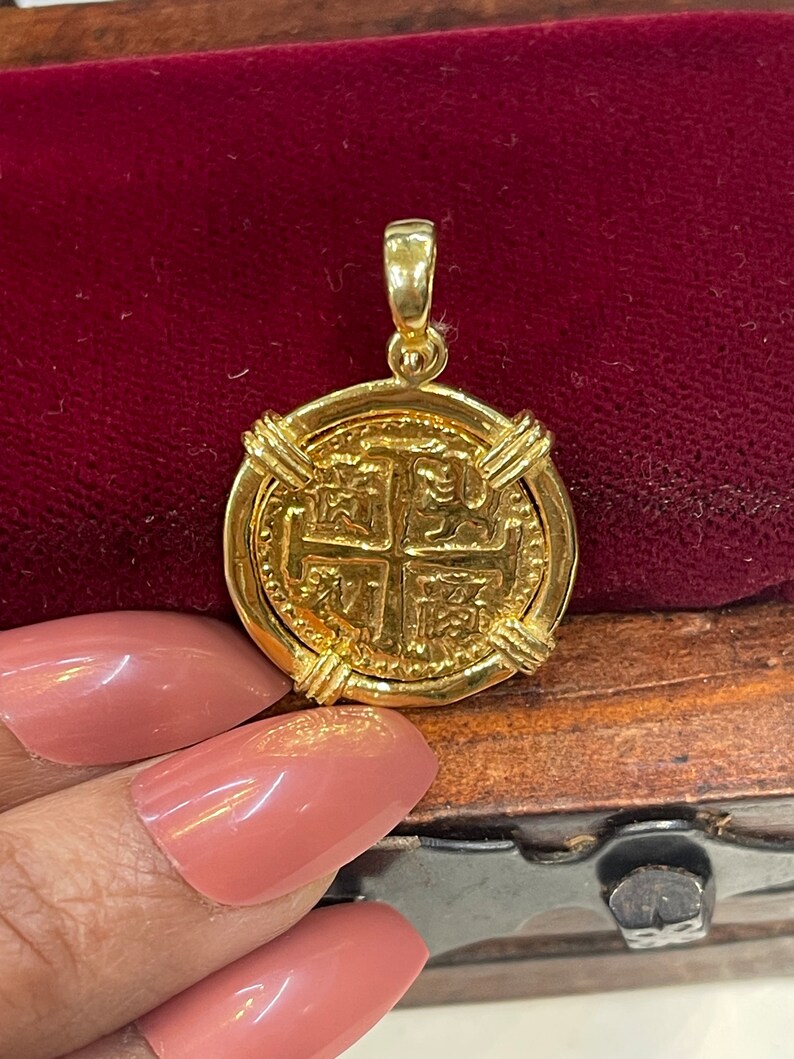 14k Solid Gold Atocha Shipwreck Treasure Mel Fisher Gold Coin Pendant ...