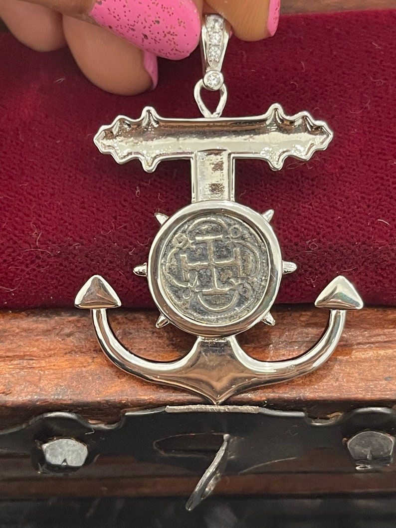 Atocha Shipwreck Treasure Mel Fisher Silver Anchor Coin Pendant - Etsy