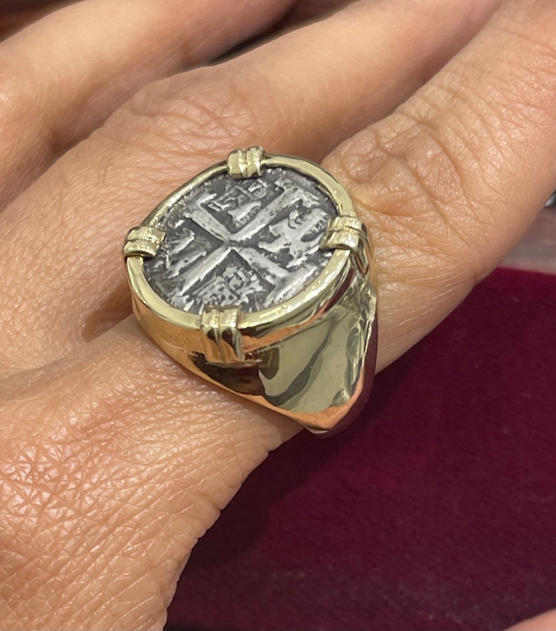 Atocha Shipwreck Silver Coin Ring: Handmade 14kt Gold Bezel - Etsy