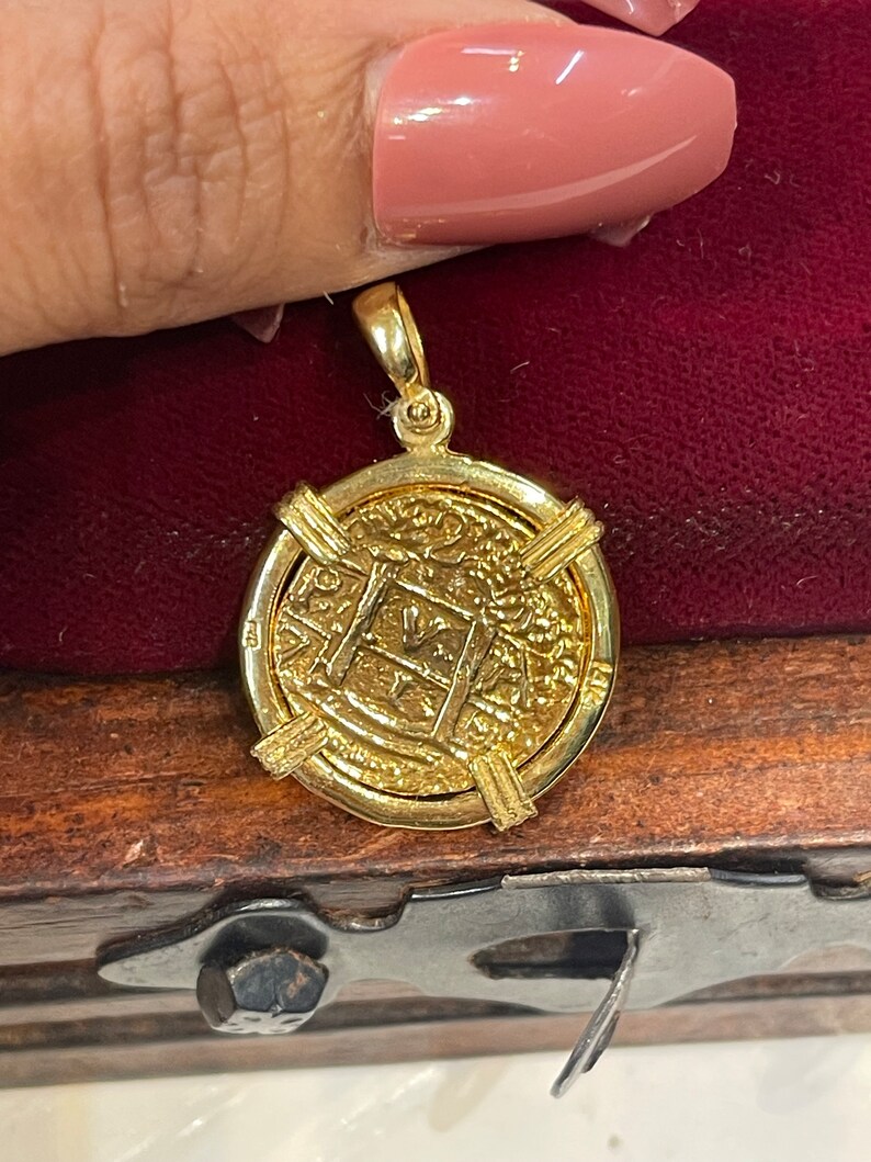 14k Solid Gold Atocha Shipwreck Treasure Mel Fisher Gold Coin Pendant ...