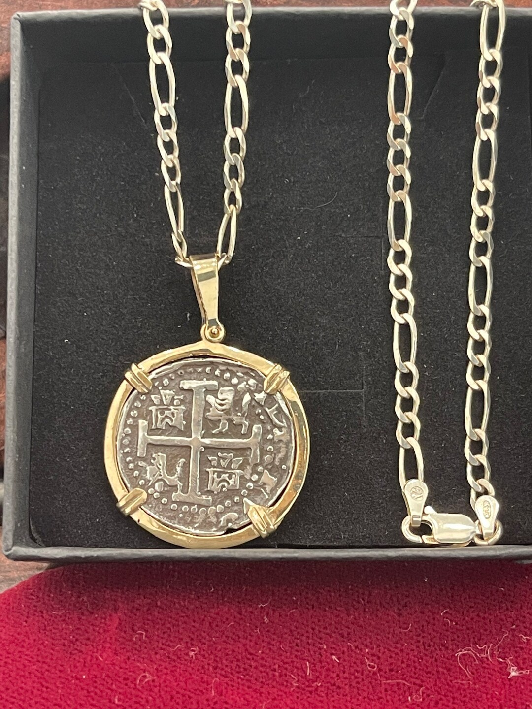 Atocha Shipwreck Handmade Silver Coin Pendant in 14k Gold Bezel With ...