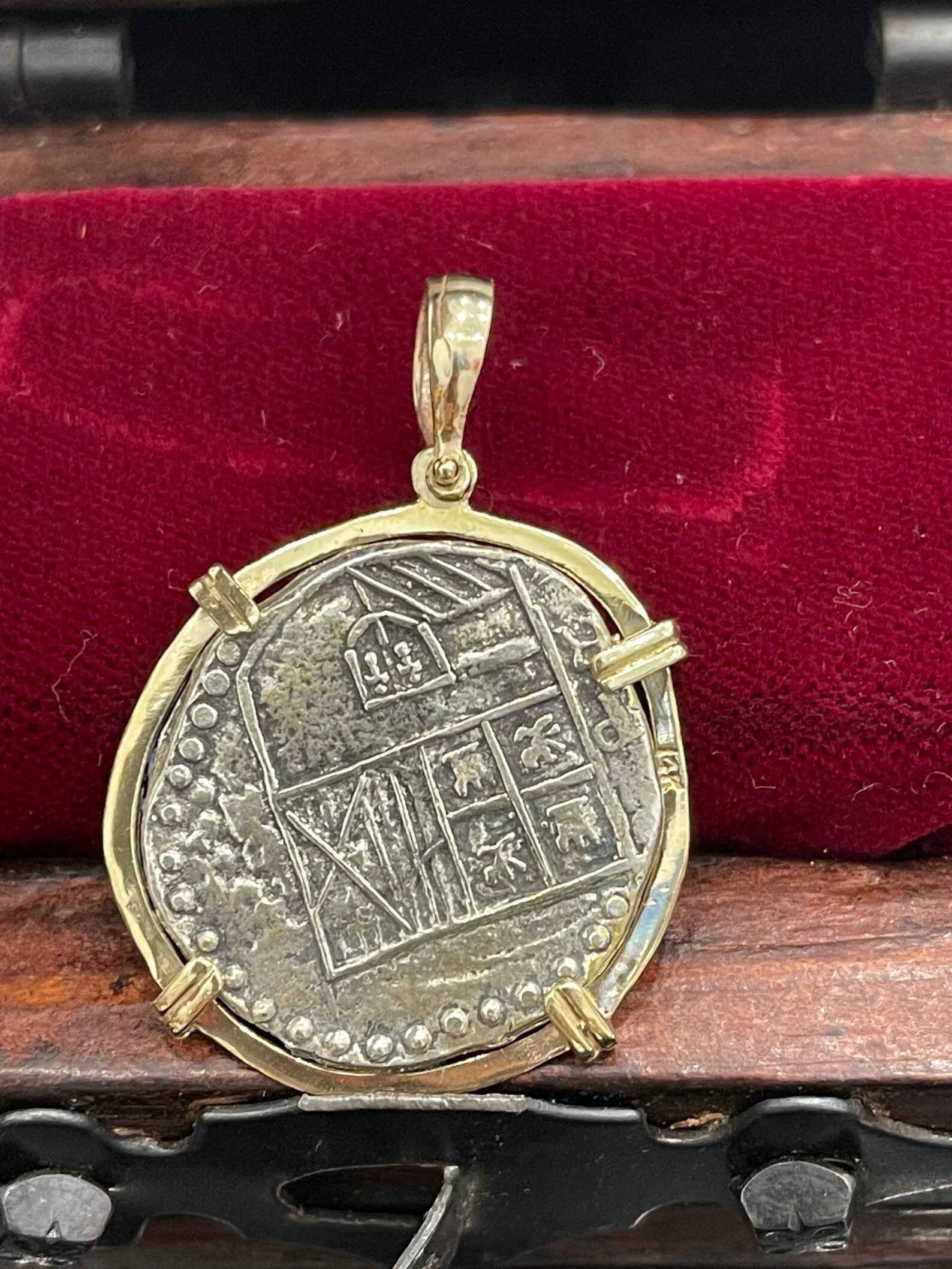 Solid Atocha Shipwreck Treasure Mel Fisher Silver Coin Pendant in 14k ...