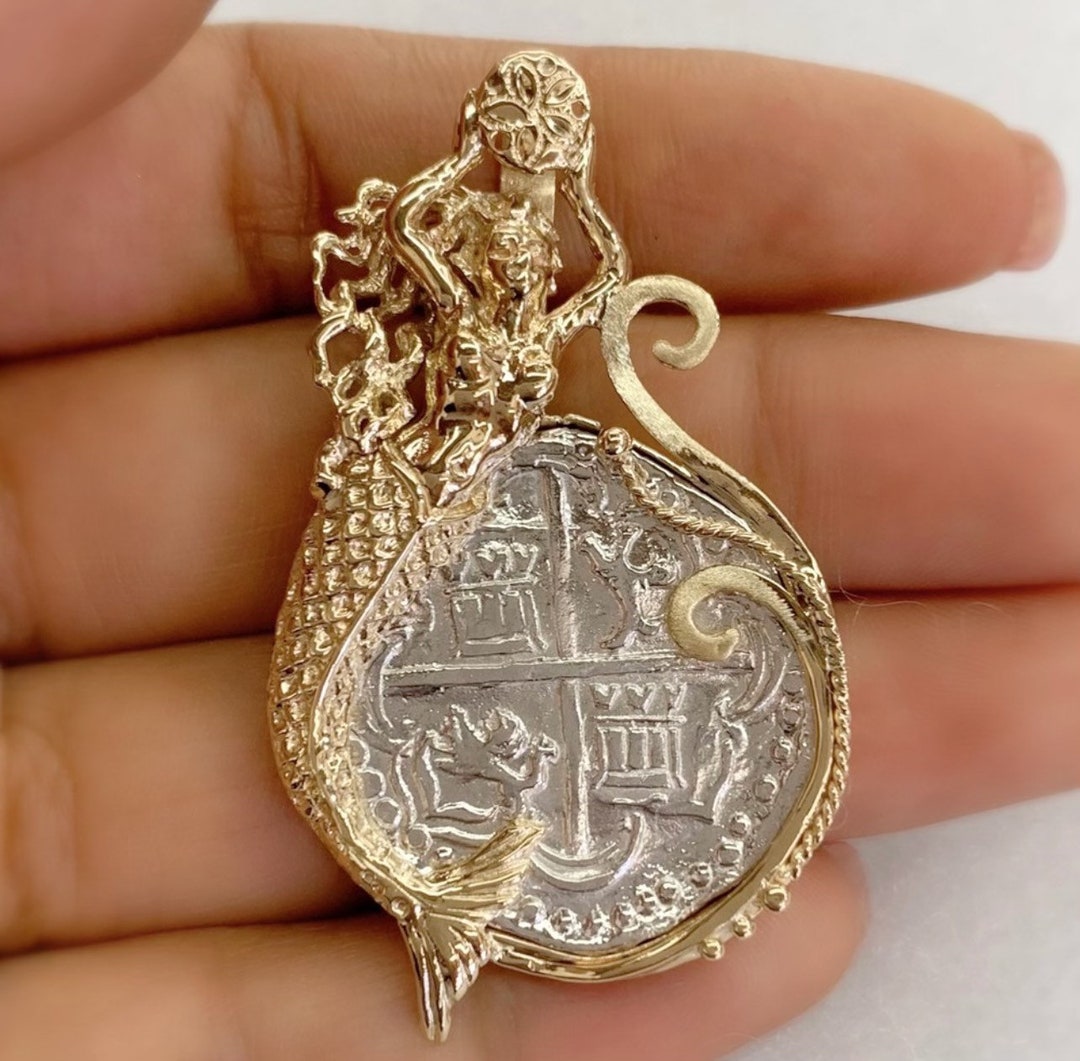 Absolutely Stunning and Gorgeous Atocha Shipwreck Coin Pendant in 14k ...