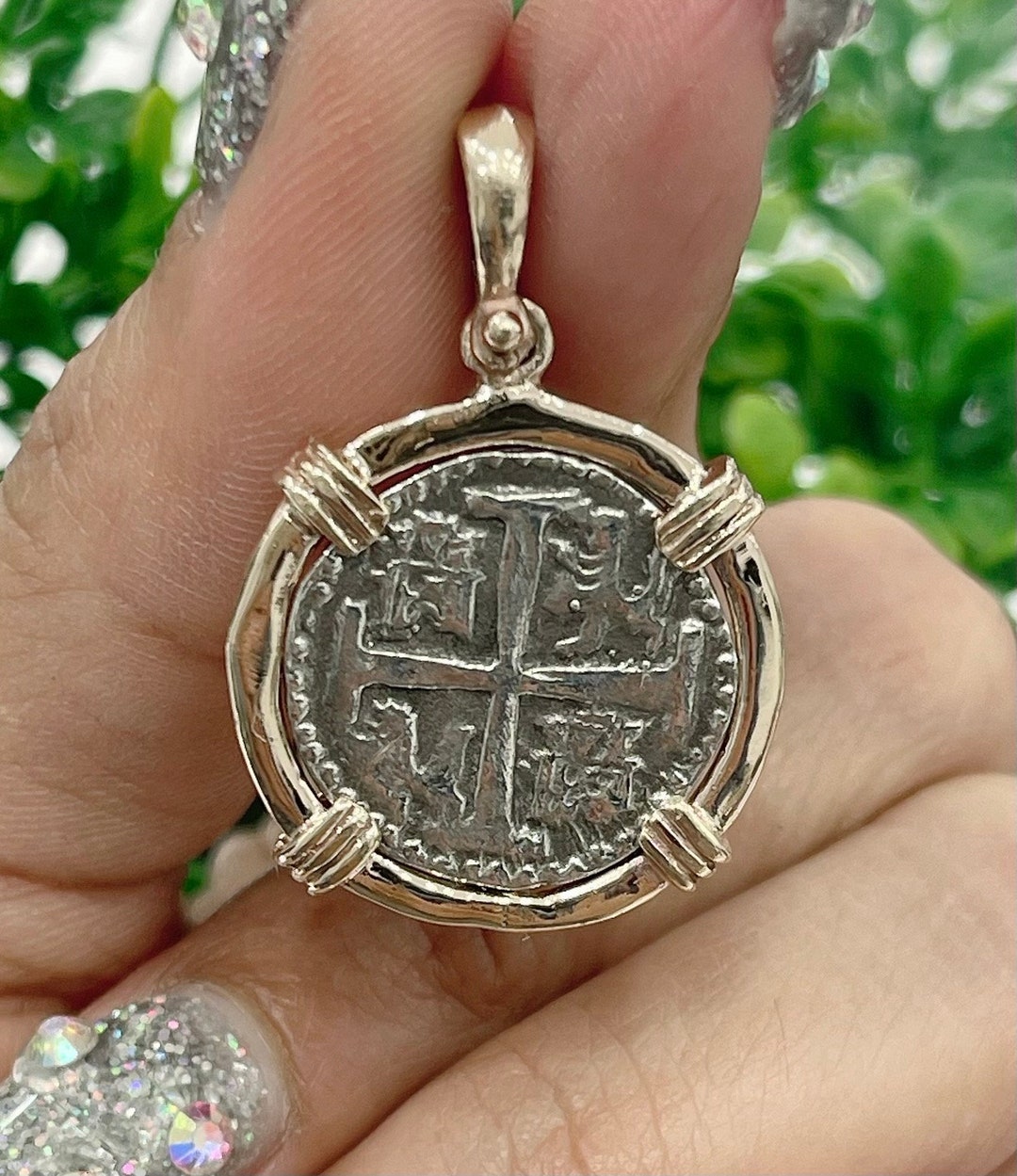 Atocha Shipwreck Silver Coin Pendant: 14k Gold Bezel, Mel Fisher ...