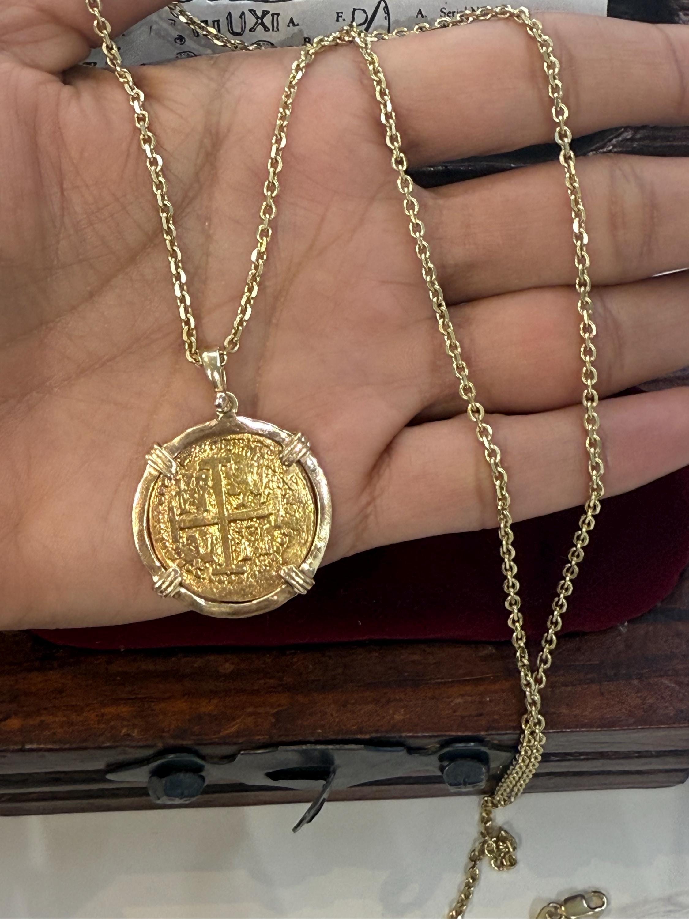 14k Gold Atocha Shipwreck Coin Pendant - Mel Fisher Treasure - Etsy