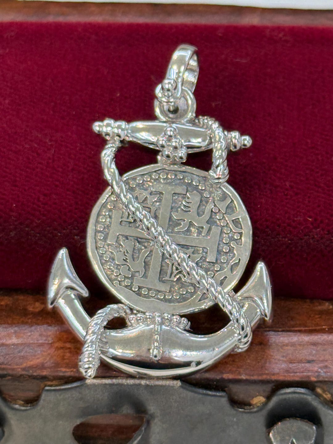 Atocha Shipwreck Treasure Mel Fisher Silver Anchor Coin Pendant - Etsy