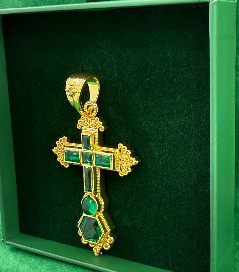 925 Sterling Silver Atocha Cross Emerald Pendant 14k Gold Vermeil - Etsy