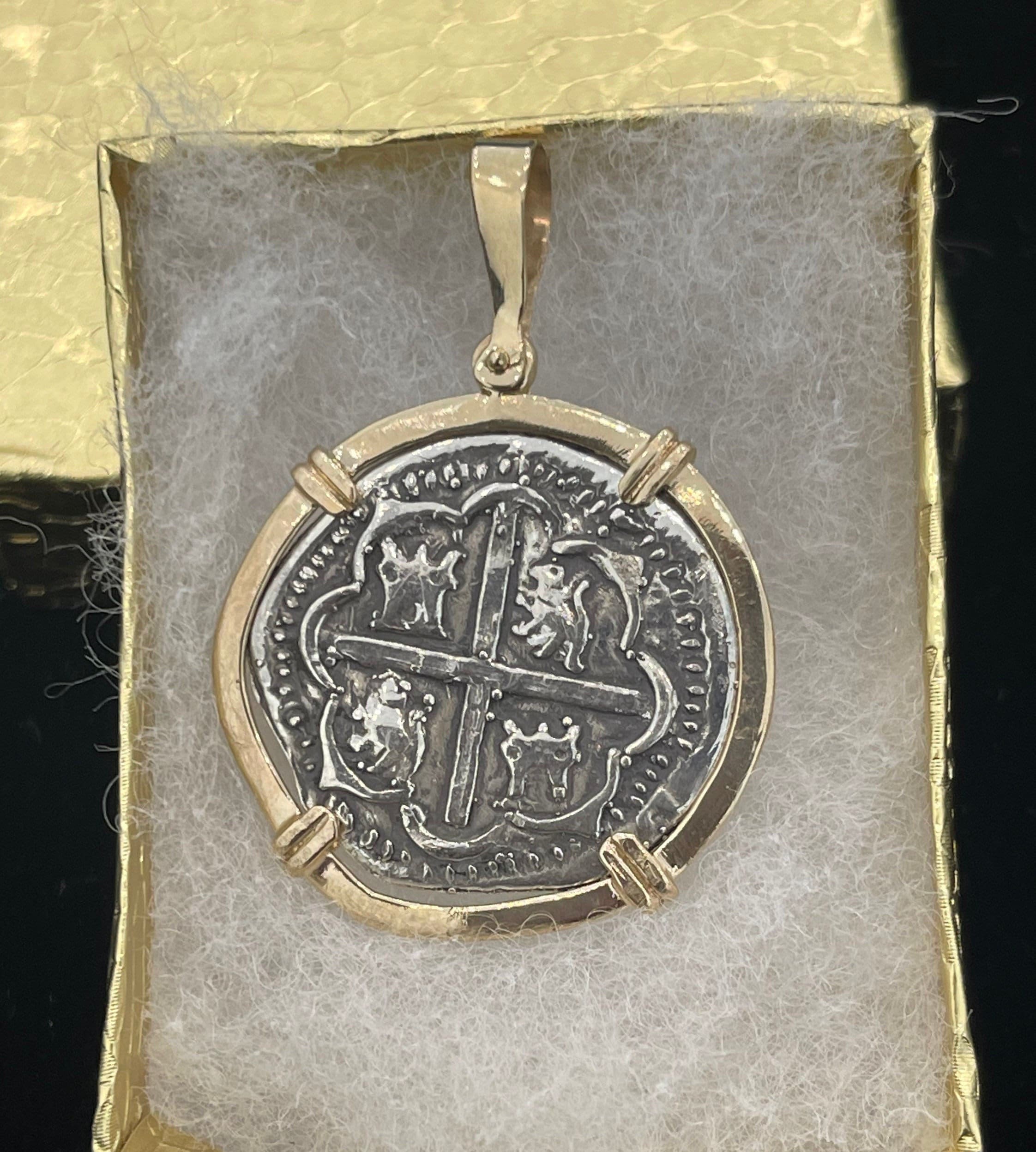 Atocha Shipwreck Treasure Mel Fisher Silver Coin Pendant in 14k Real ...